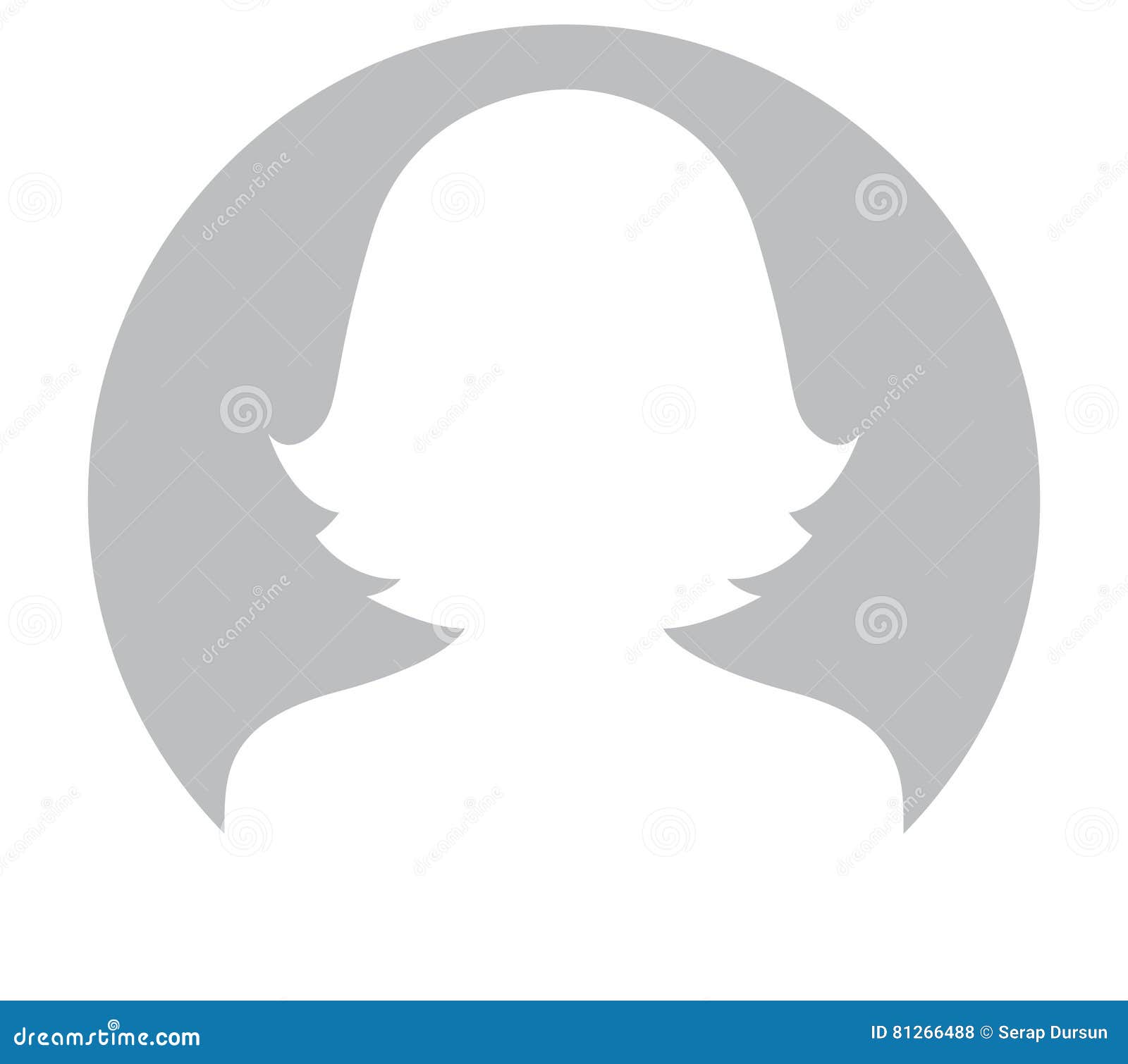 Grey Woman Avatar stock illustration. Illustration of outline - 81266488