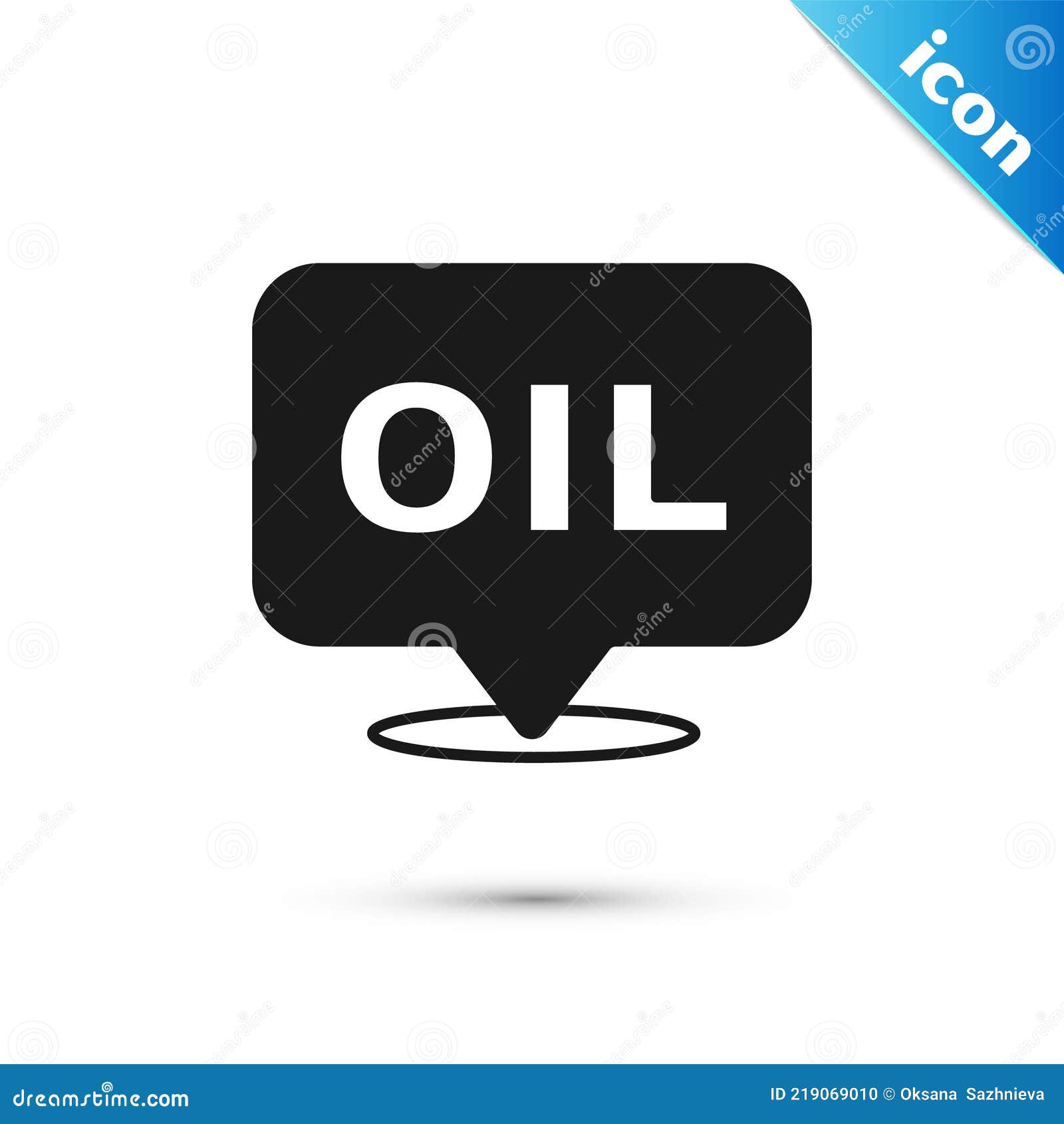 Grey Word Oil Icon Isolated on White Background. Vector Stock Vector ...