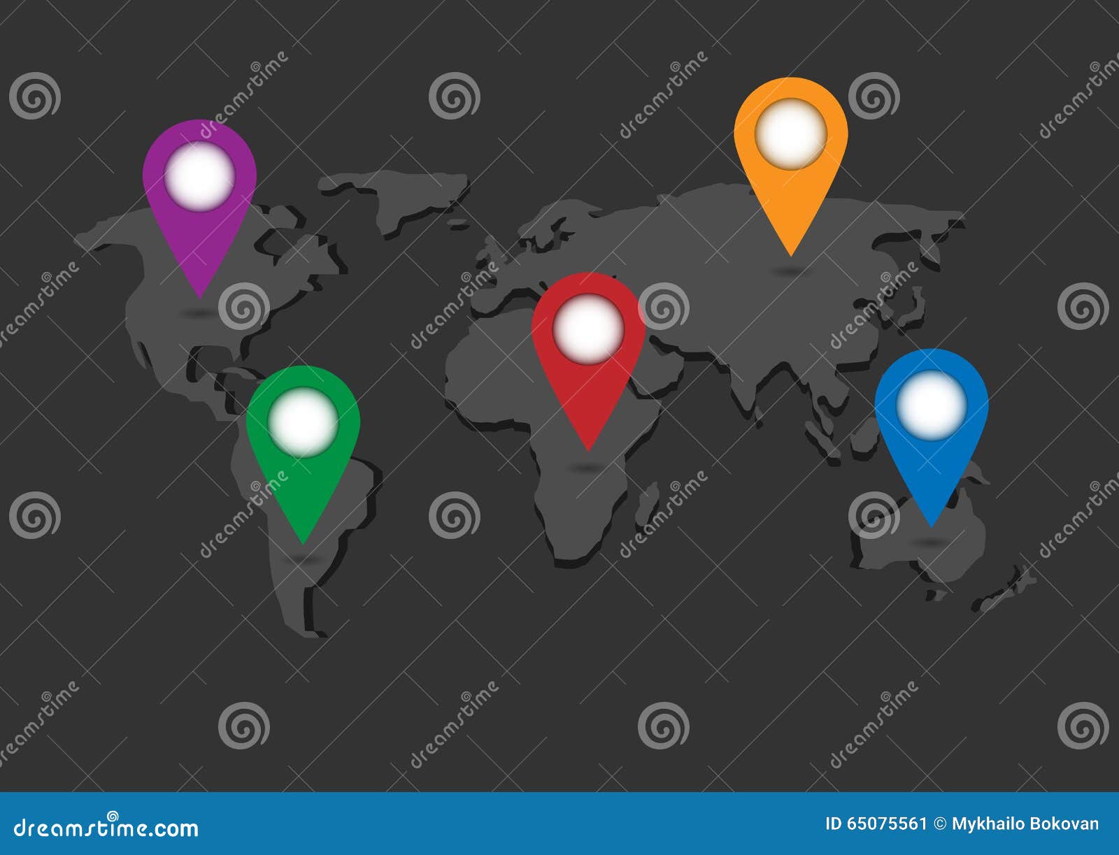 Grey world map stock vector. Illustration of design, graphic - 65075561