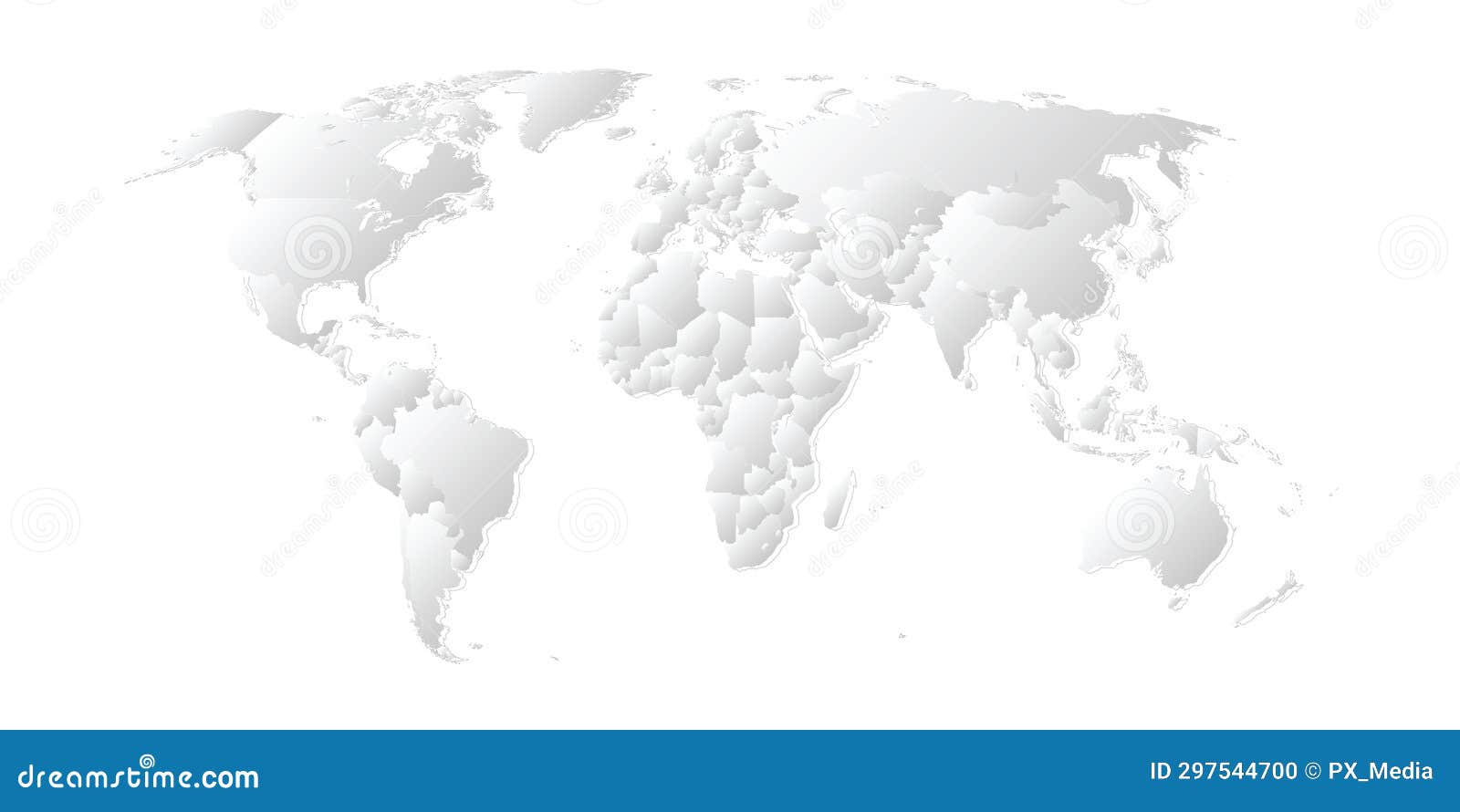 Grey World Map on White Background Stock Illustration - Illustration of ...