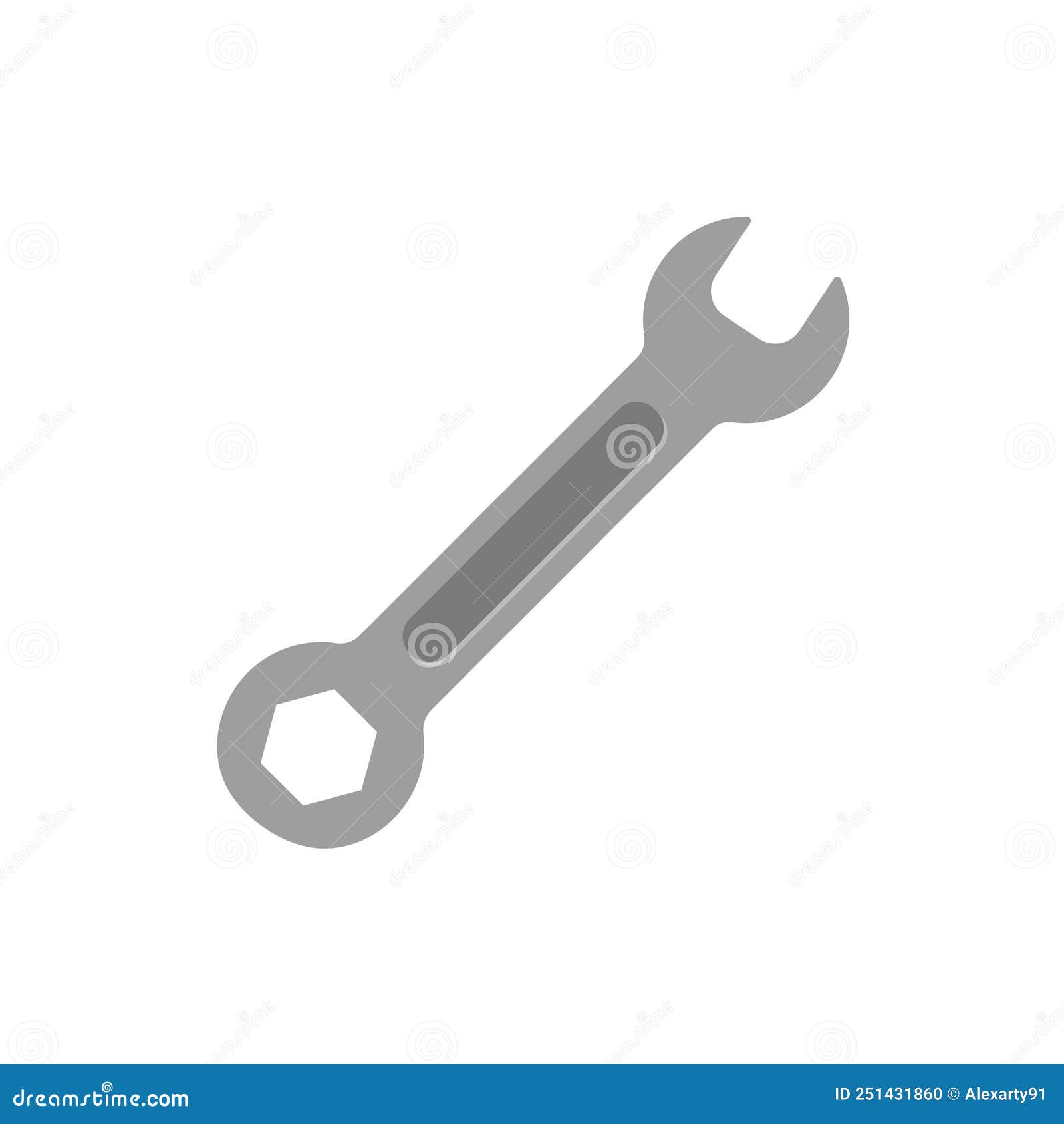 Grey Wrench Diy Tool Vector Icon on White Background. Stock Vector ...