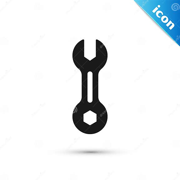 Grey Wrench Spanner Icon Isolated on White Background. Vector Stock ...