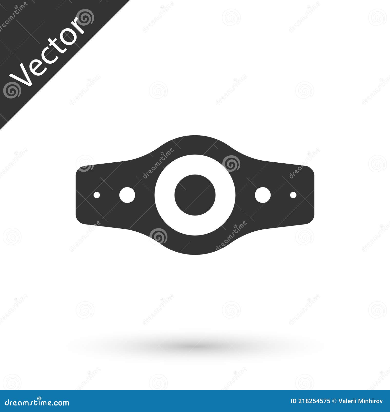Grey Wrestling Championship Belt Icon Isolated on White Background ...