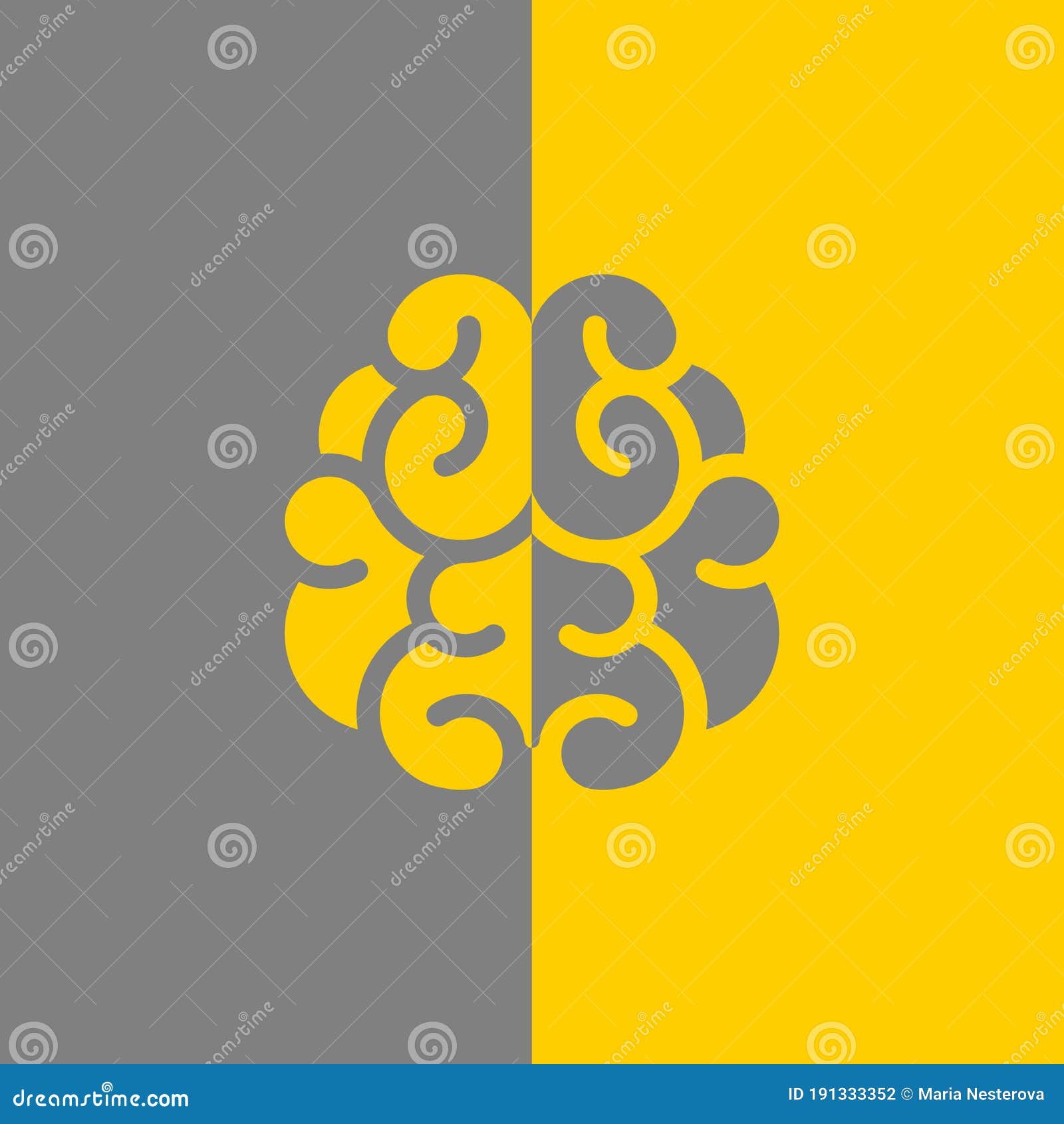 Red And Yellow Brain With Paint Smudges Stock Illustration ...