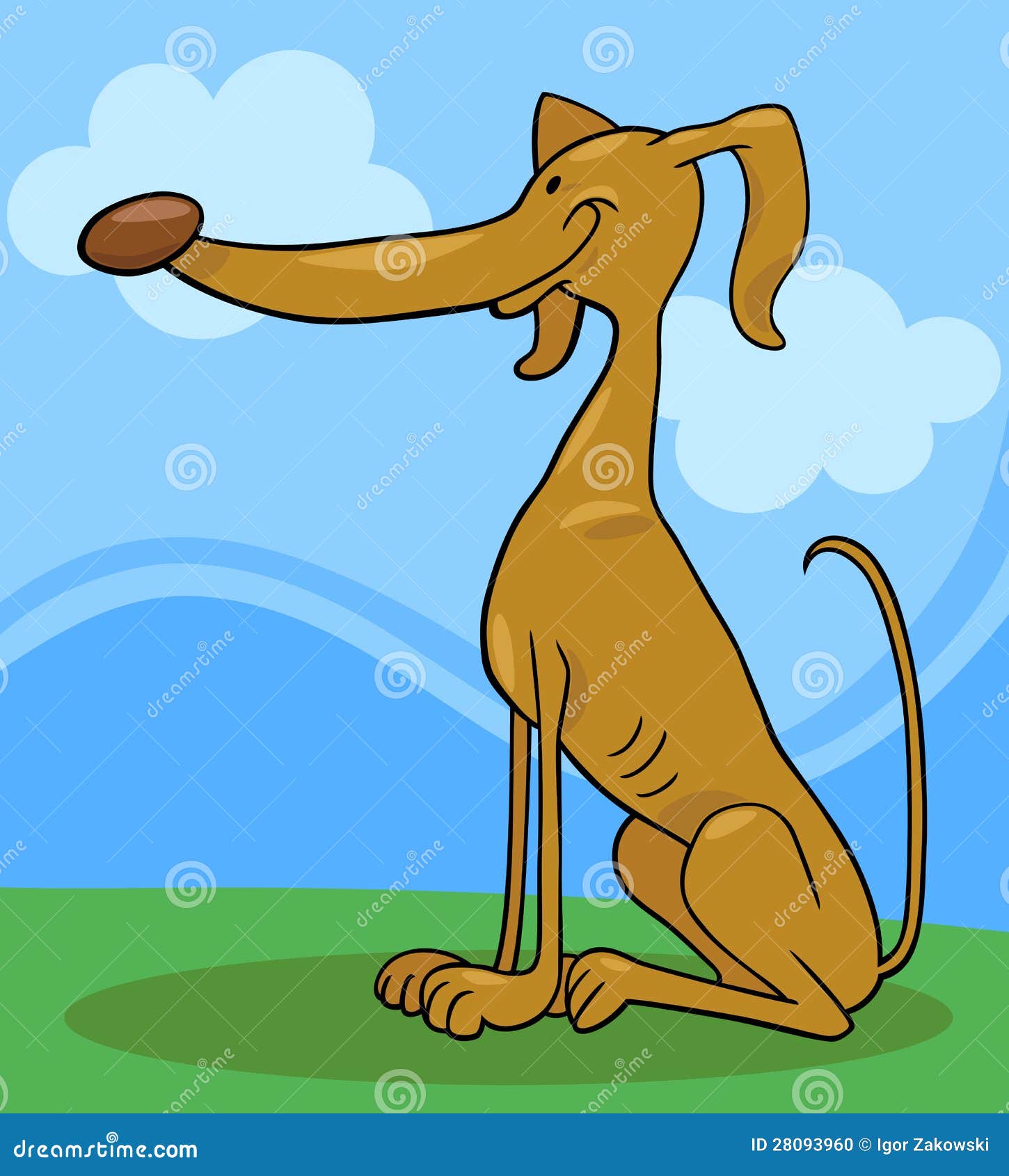 Greyhound Dog Cartoon Illustration Stock Vector - Illustration of ...