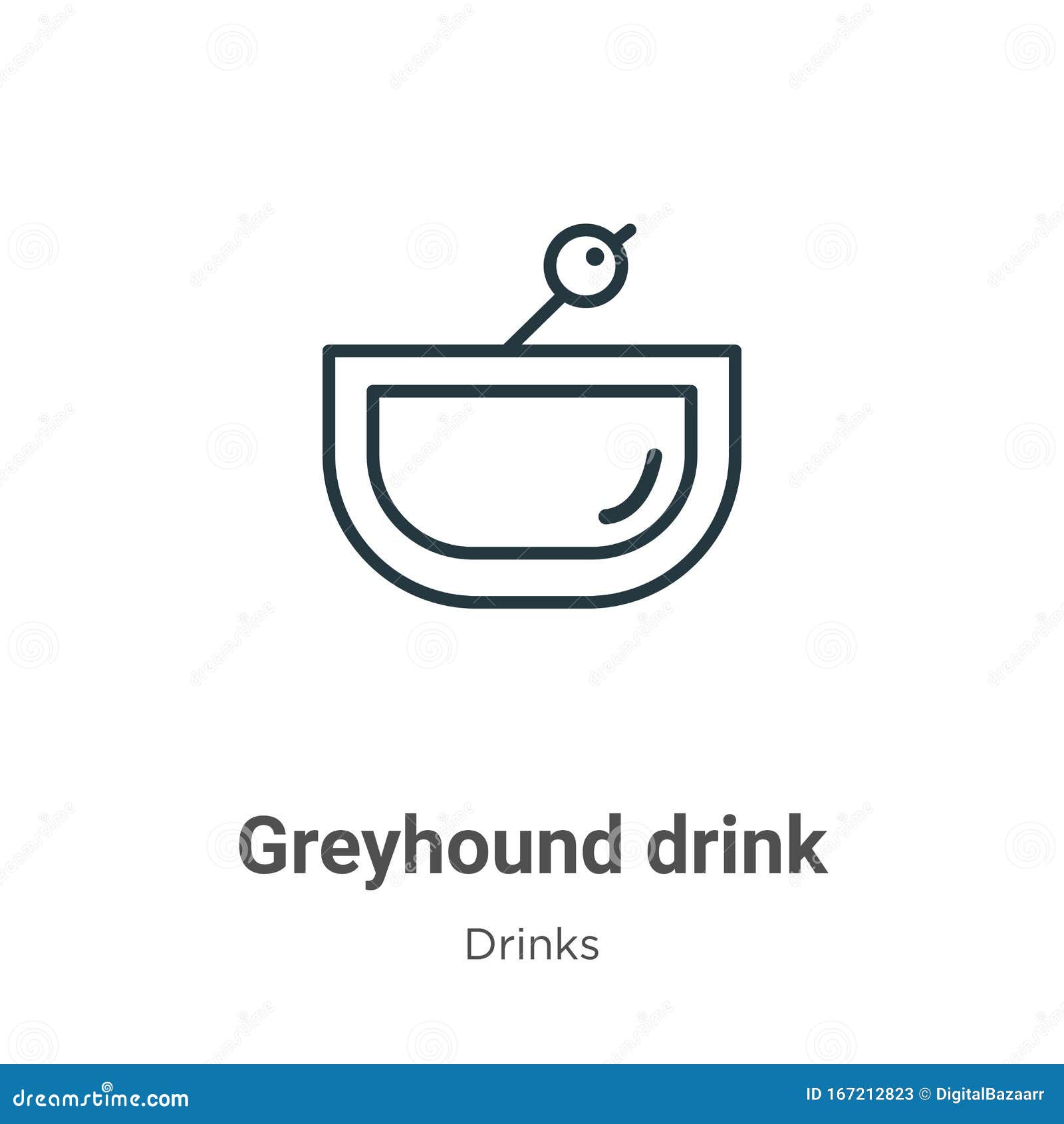 Greyhound Drink Outline Vector Icon. Thin Line Black Greyhound Drink Icon, Flat Vector Simple ...