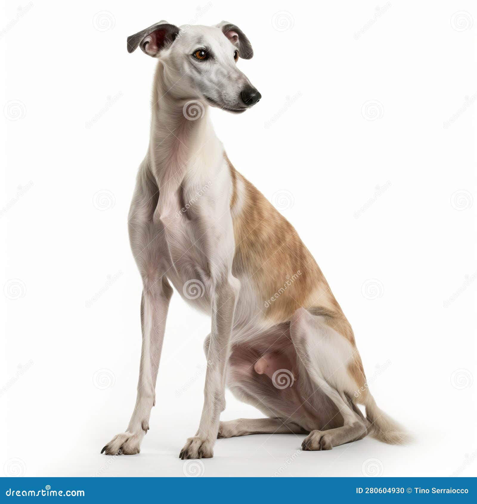 Greyhound Full Body Facing Forward Clear White Background,generated ...