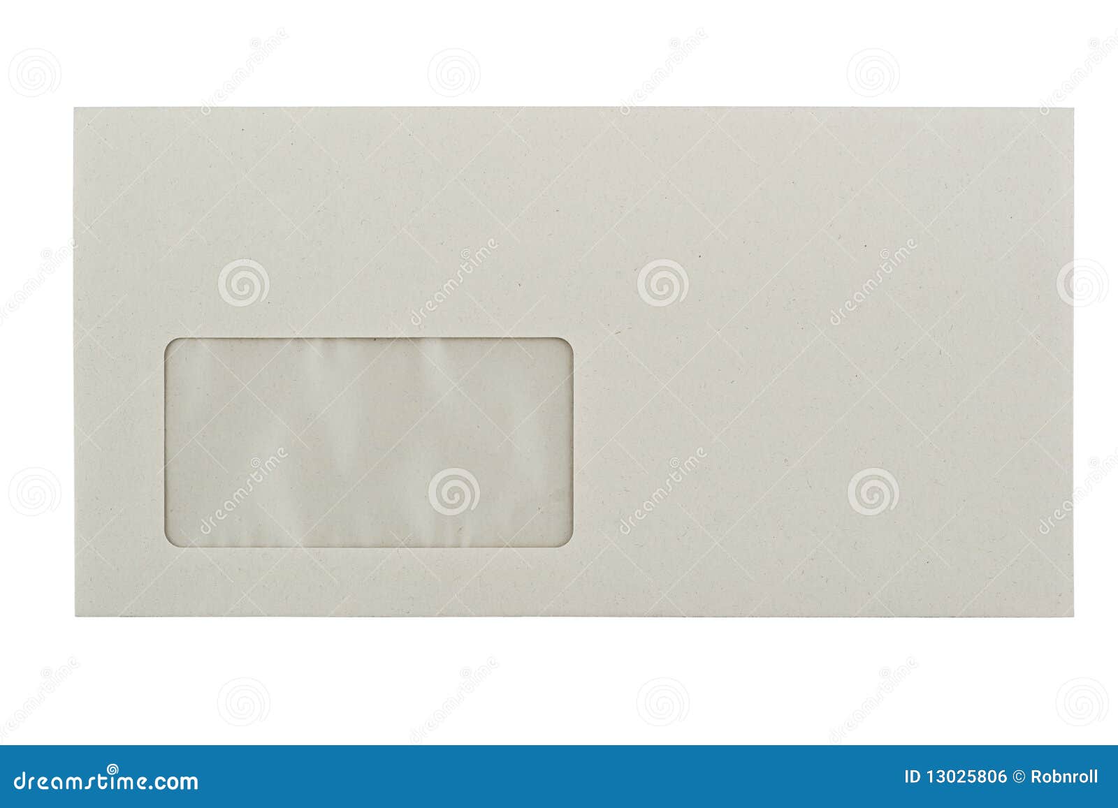 Greyish Envelope with a Window, Isolated on White Stock Photo - Image ...