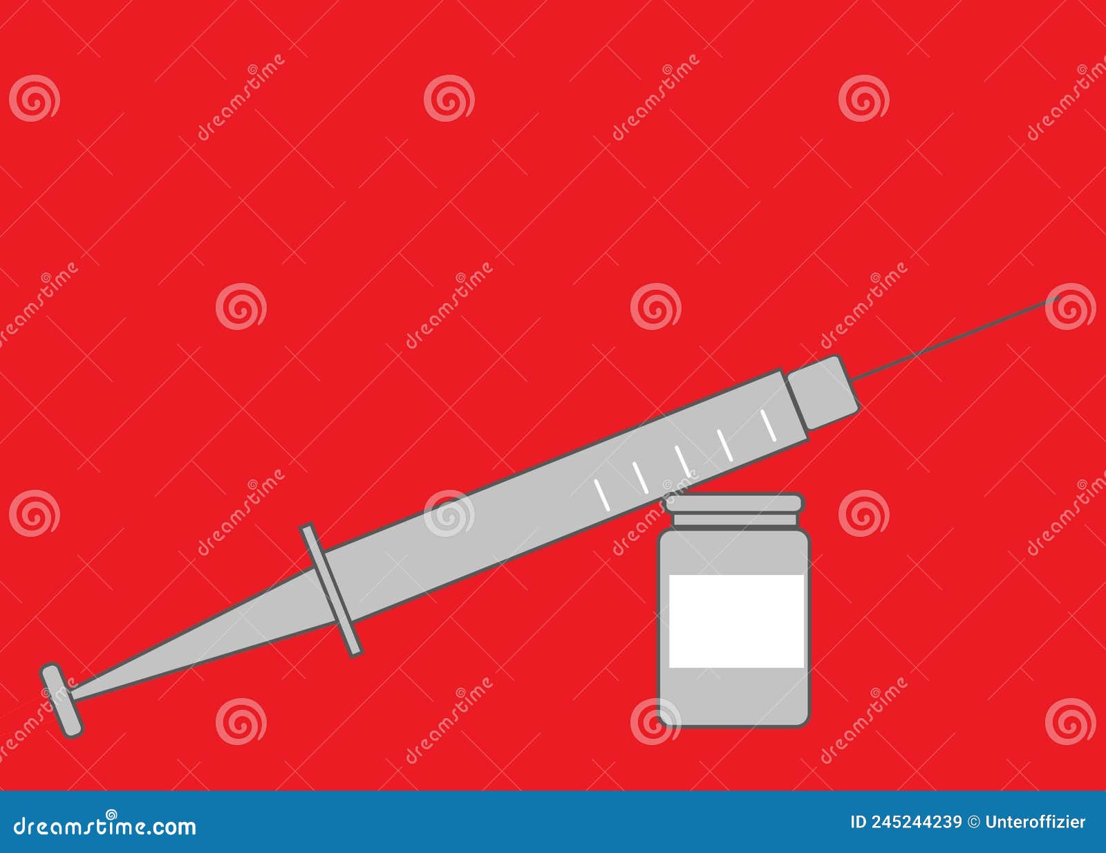 A Greyish Injection Syringe Needle Resting On A Vaccine Vial Phial ...