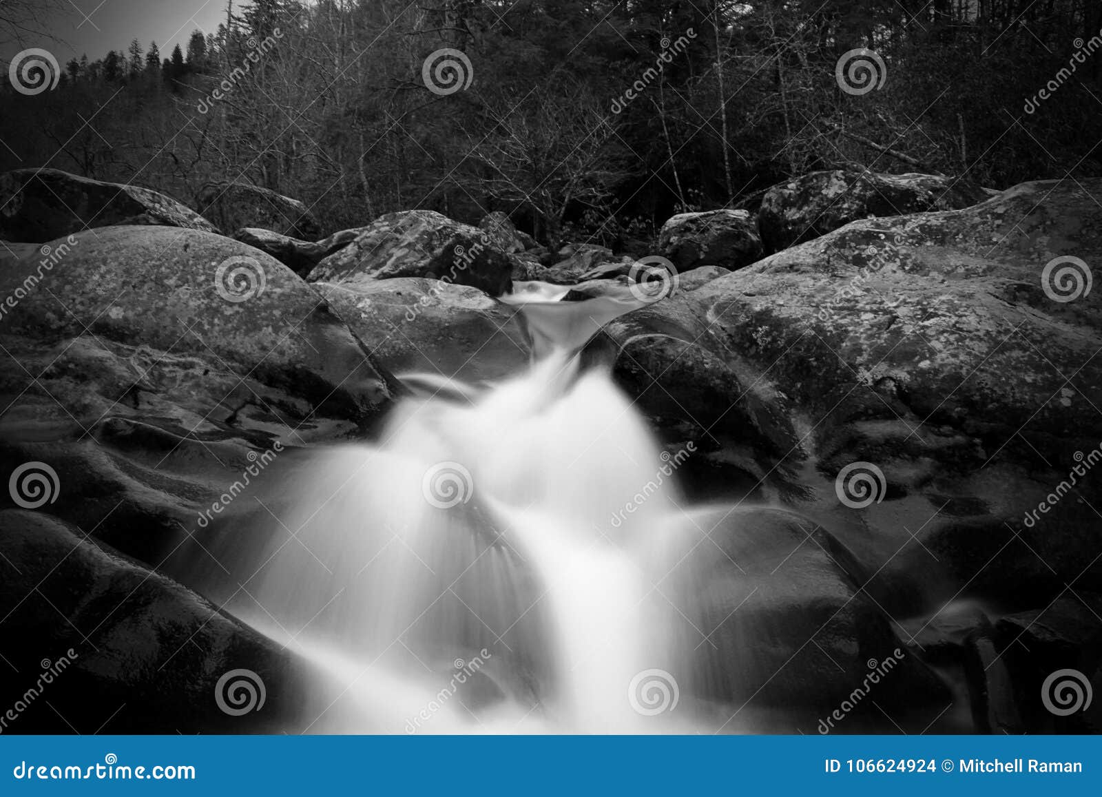 Greyscale Blurred Motion and Slow Shutter Waterscape Photography of a ...