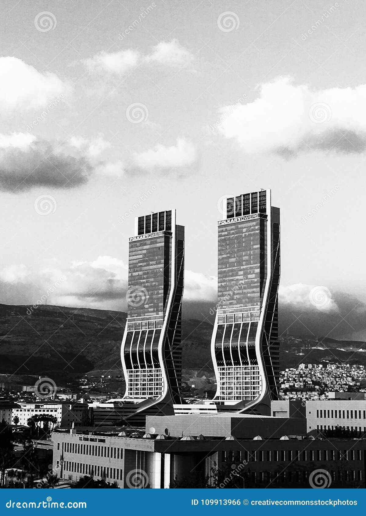 Greyscale Photography Of Two High Rise Buildings Picture. Image: 109913966