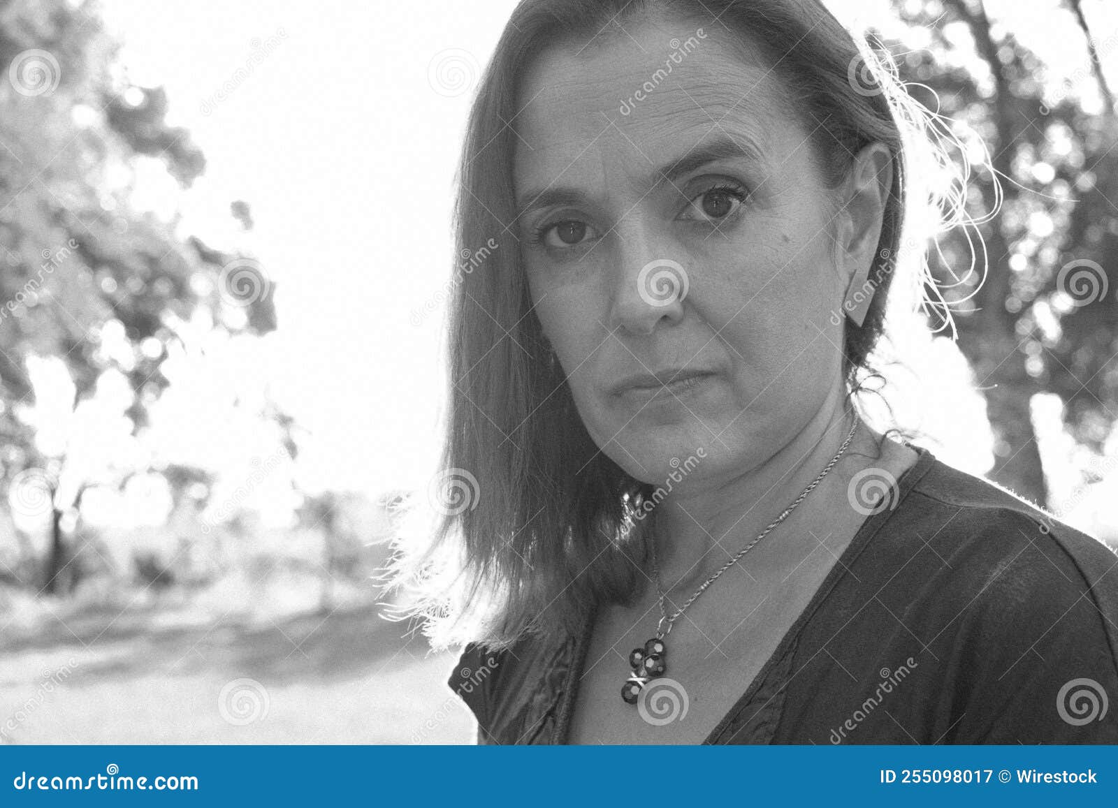 Greyscale Portrait of a Caucasian Female Stock Image - Image of pretty ...