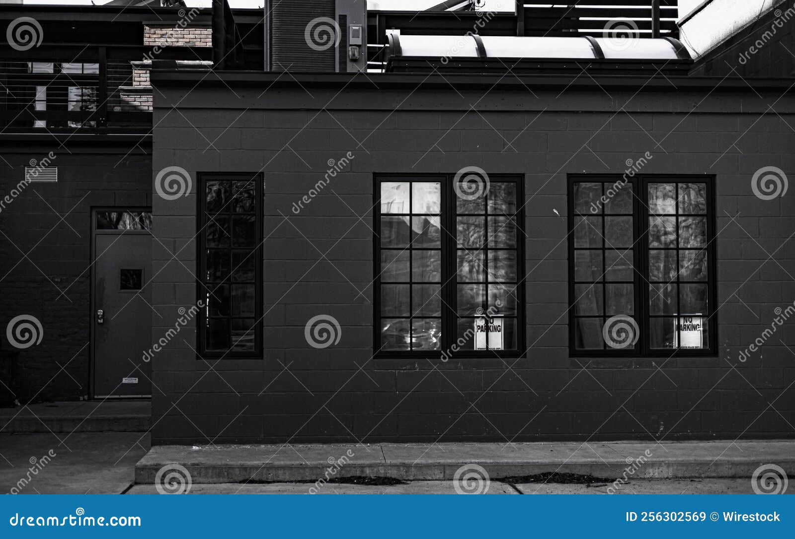 Greyscale Shot of a Modern House Stock Image - Image of modern ...