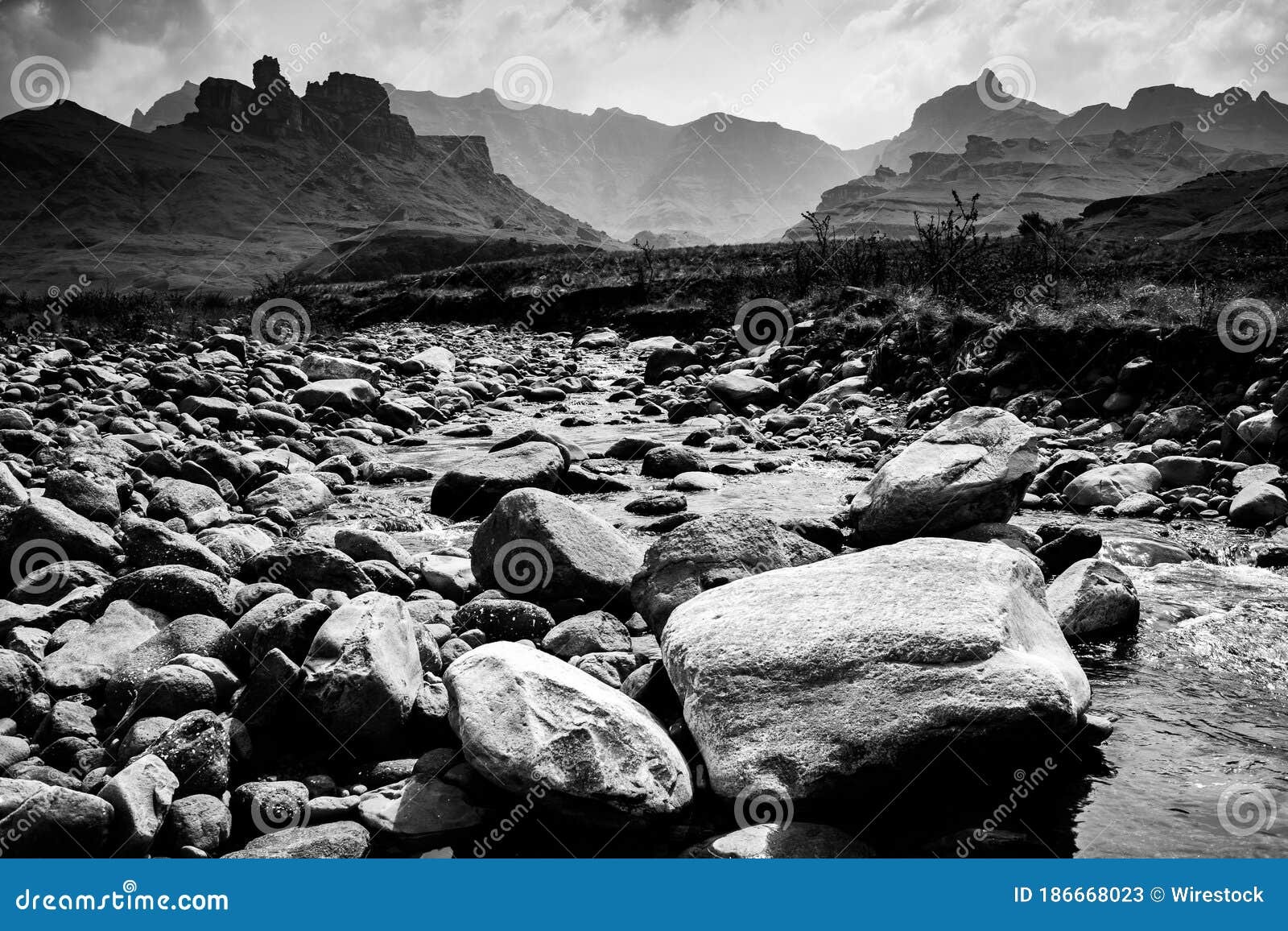 Greyscale Shot of the Rocks on the Ground with the Magnificent ...