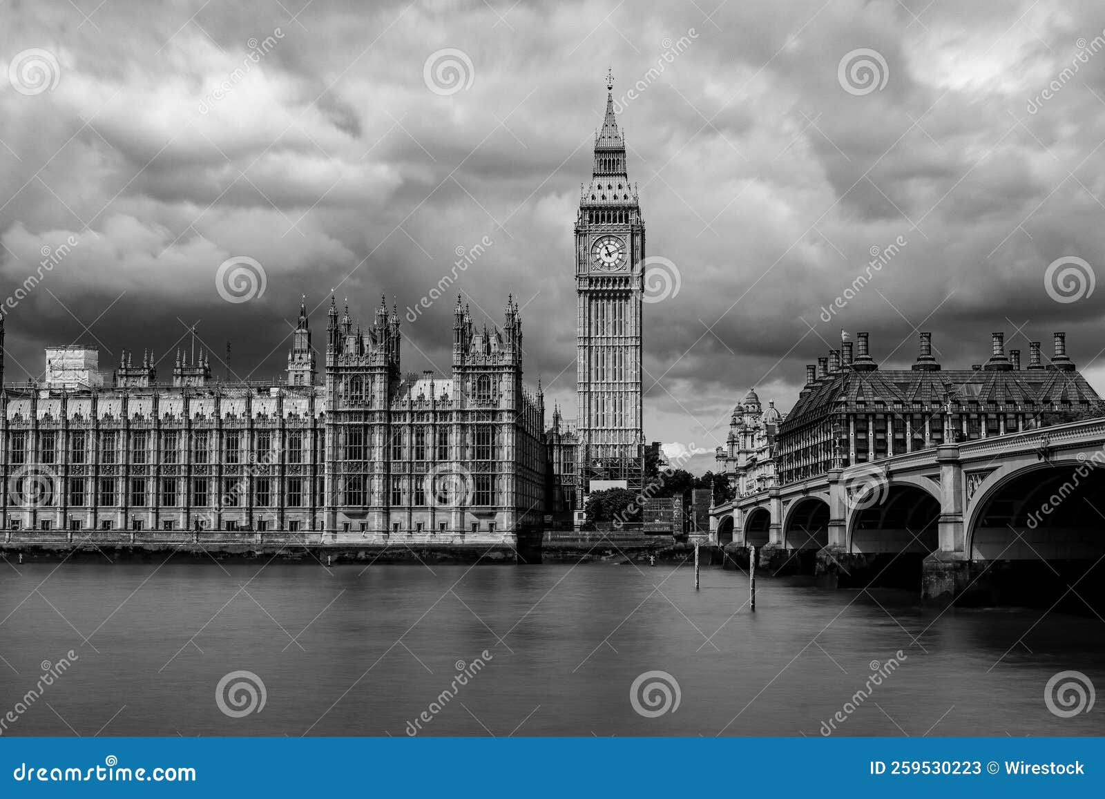 Greyscale Shot of the Westminster Building in London Editorial Stock ...