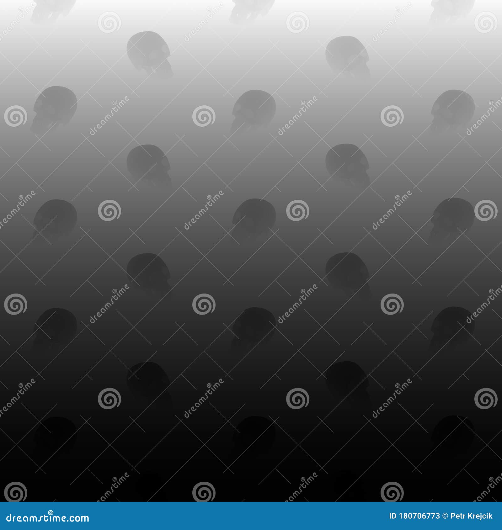 Greyscale Skull Background - 3D Rendering Z-Depth Pass Stock ...