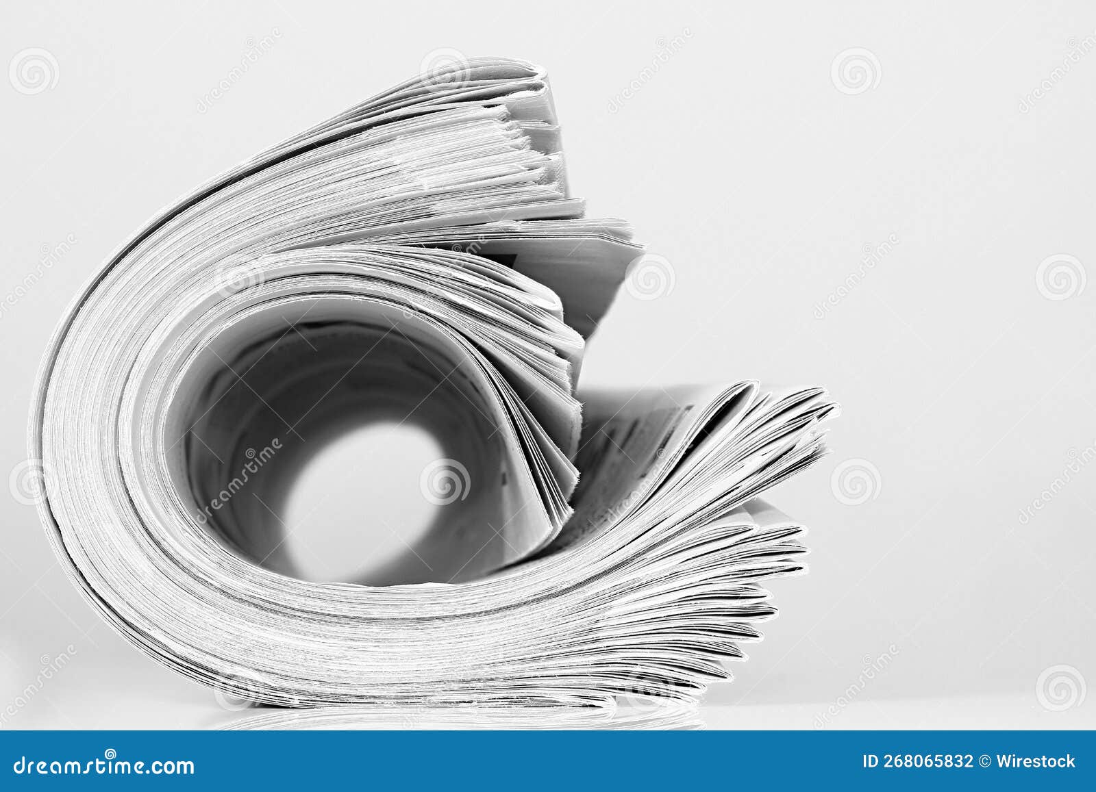 Greyscale of Stack of Newspapers Isolated on a White Background Stock ...