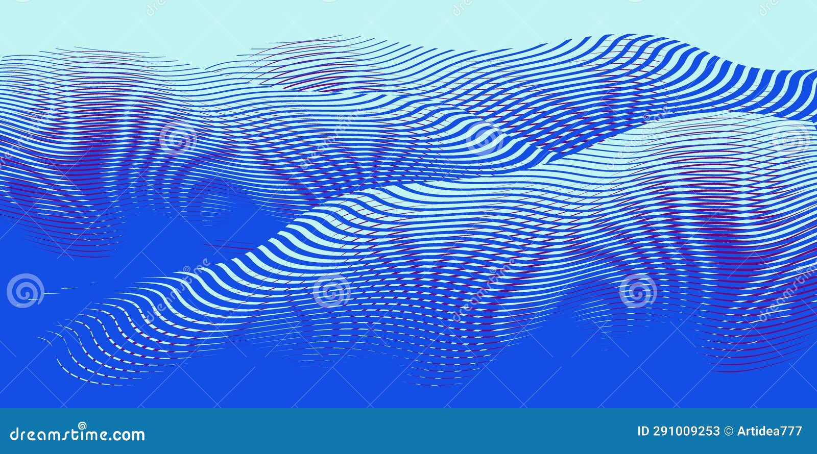 Grid Abstract Vector Mountain Landscape with Wavy Moire Texture. Stock ...