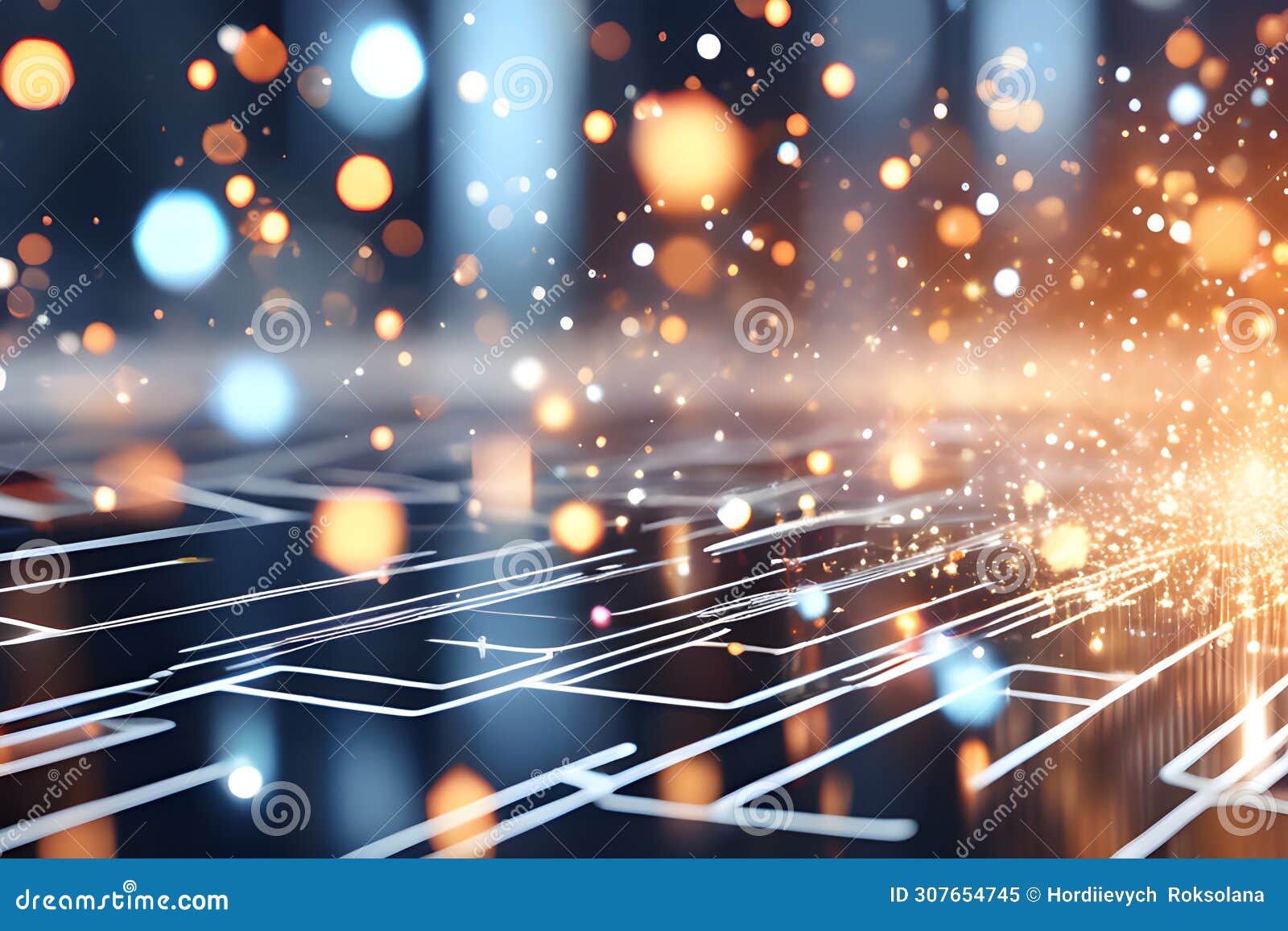 Grid Background of Abstract Technology Particles Stock Image - Image of ...