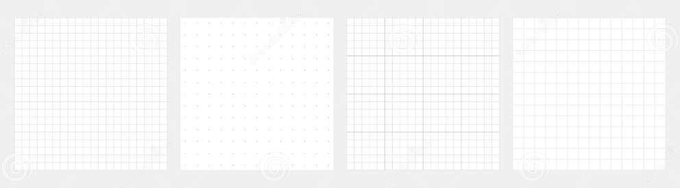 Grid Background Set. Square Graph Paper. Architect Project Texture ...