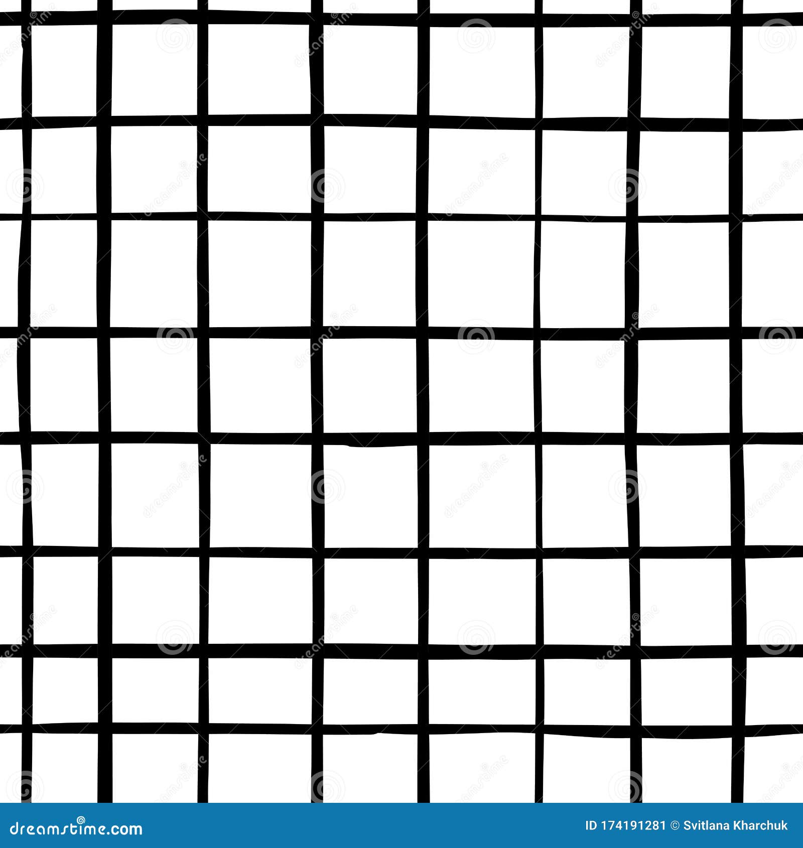 Grid Background. Vector Seamless Hand-drawn Pattern and Monochrome ...