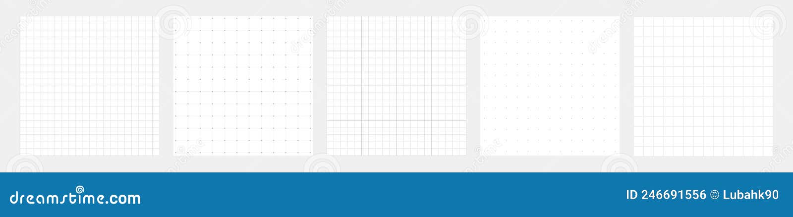 Grid Banner Set. Dots Notebook Pattern. Square Graph Paper. Architect ...