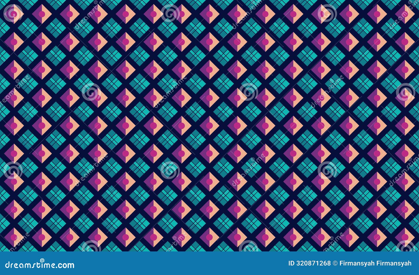 Grid-Based Design Geometric Shapes Seamless Pattern for Wallpaper ...