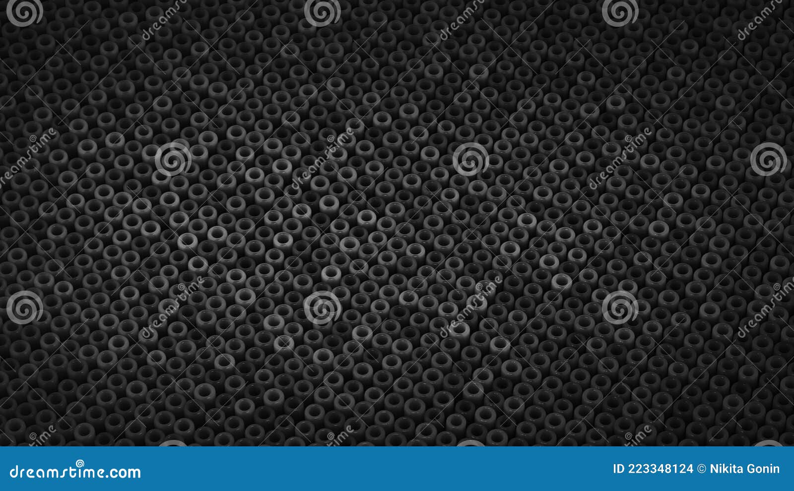 Grid of Black Tubes Abstract 3D Render Stock Illustration ...