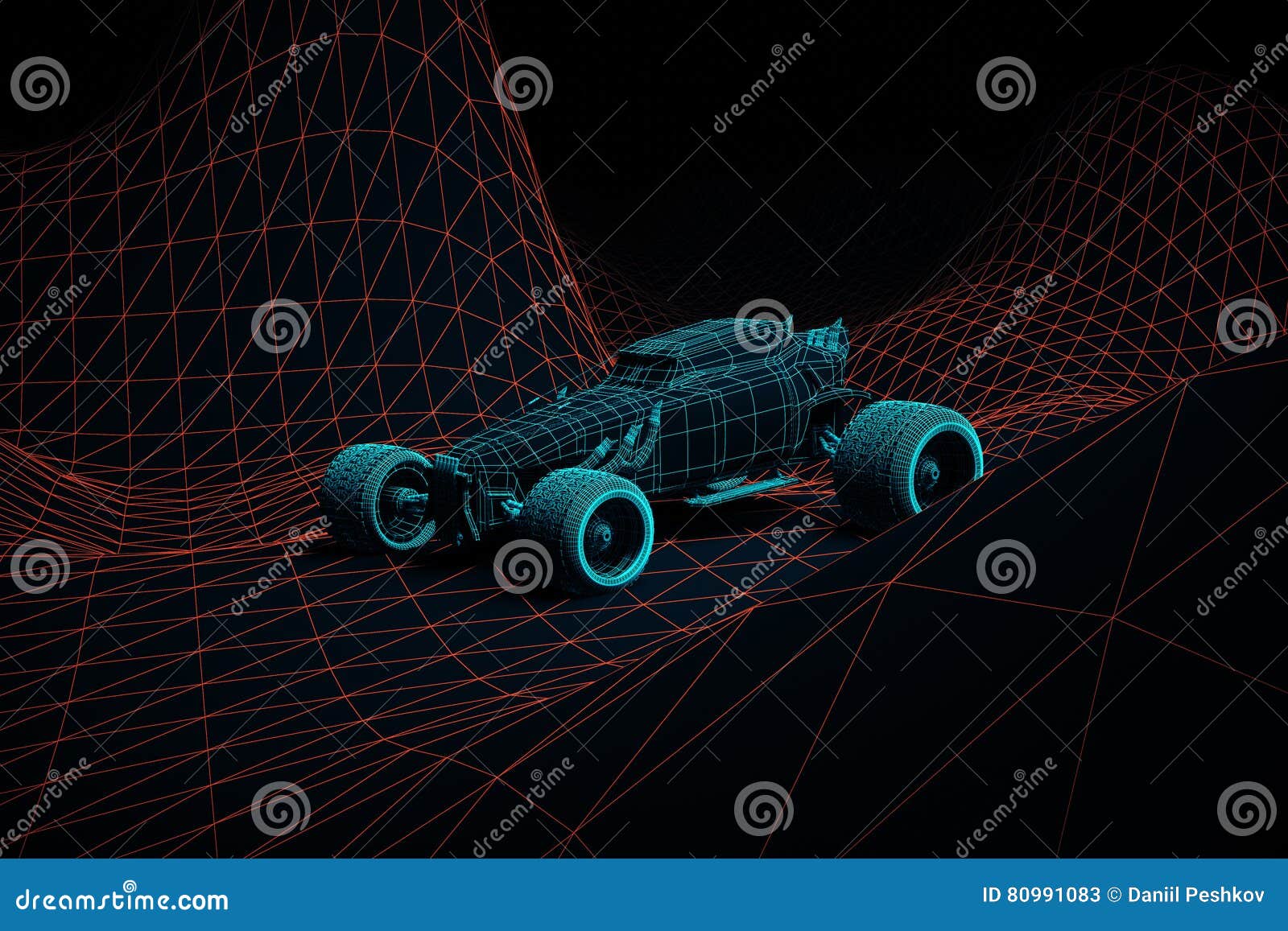 Grid car model stock illustration. Illustration of engineering - 80991083