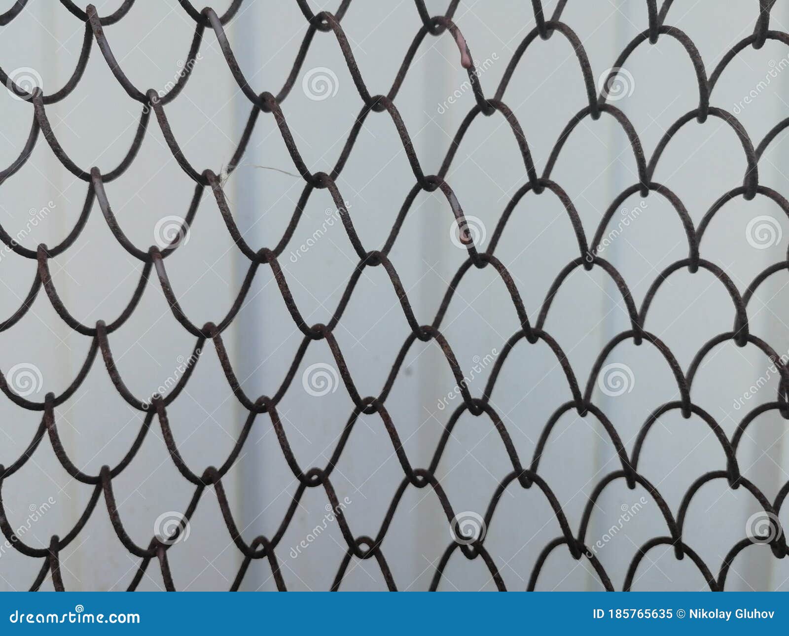 Grid Chain-link Dark Metal. Front View. Stock Image - Image of shape ...