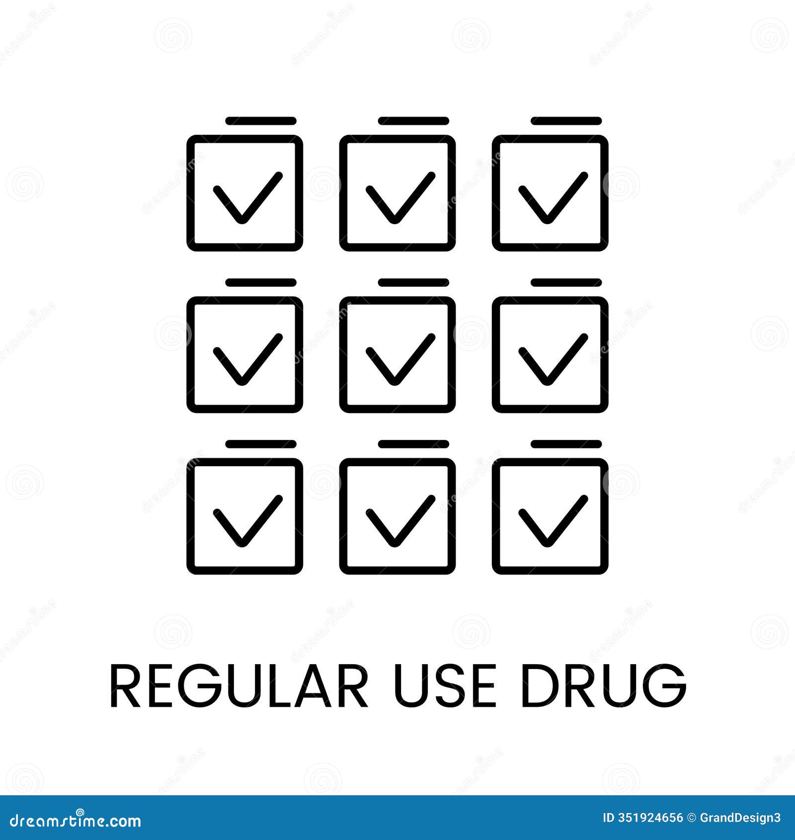 A Grid of Checkmarks Icon in Vector, Representing Completion of Tasks ...