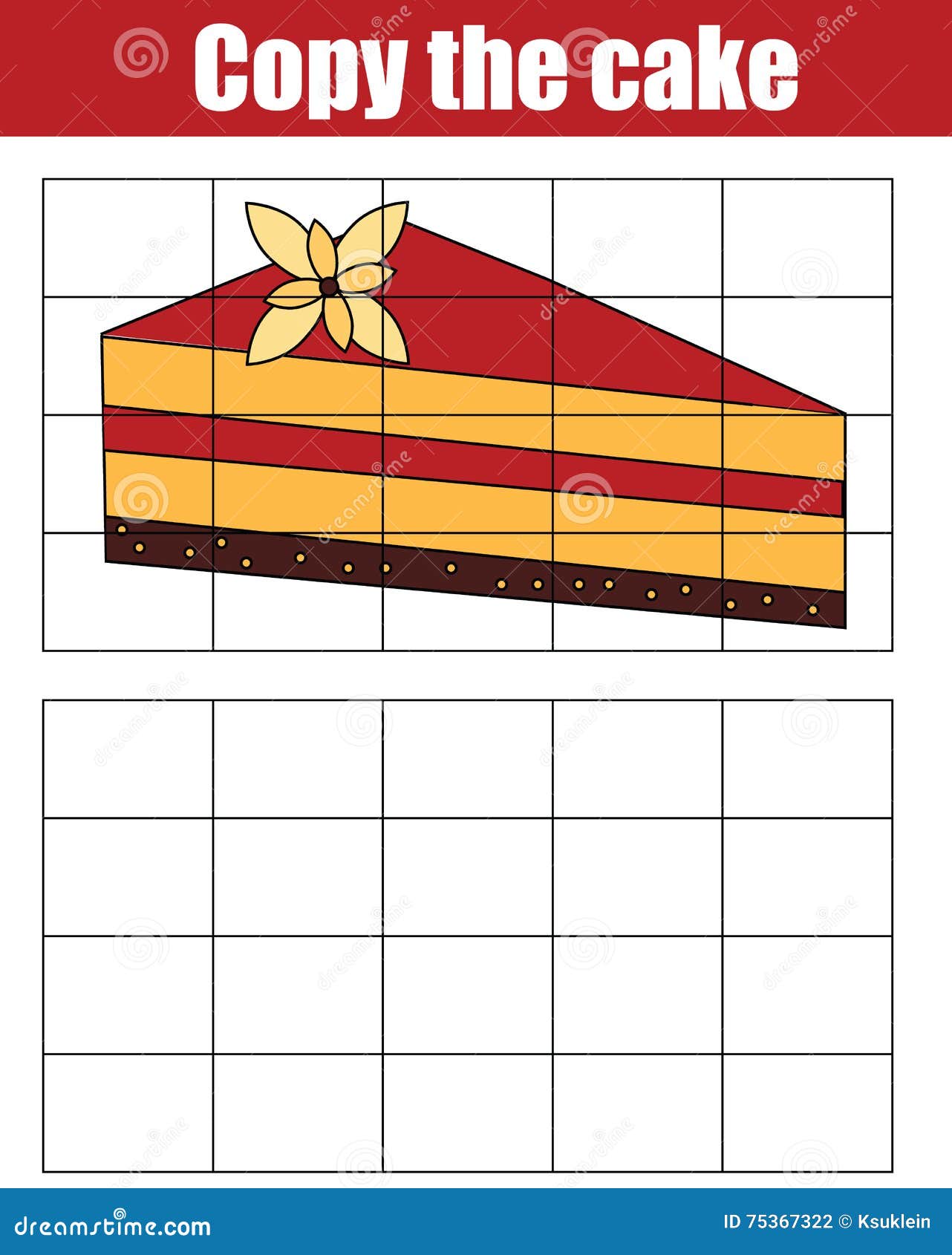 Grid Copy Children Educational Game, Drawing Kids Activity Stock Vector ...