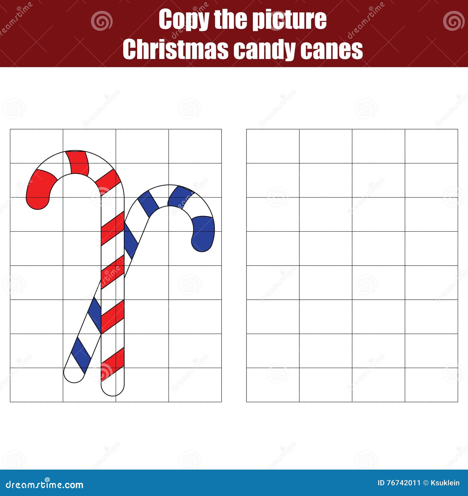 Grid Copy Game, Christmas Theme Stock Vector - Illustration of games ...