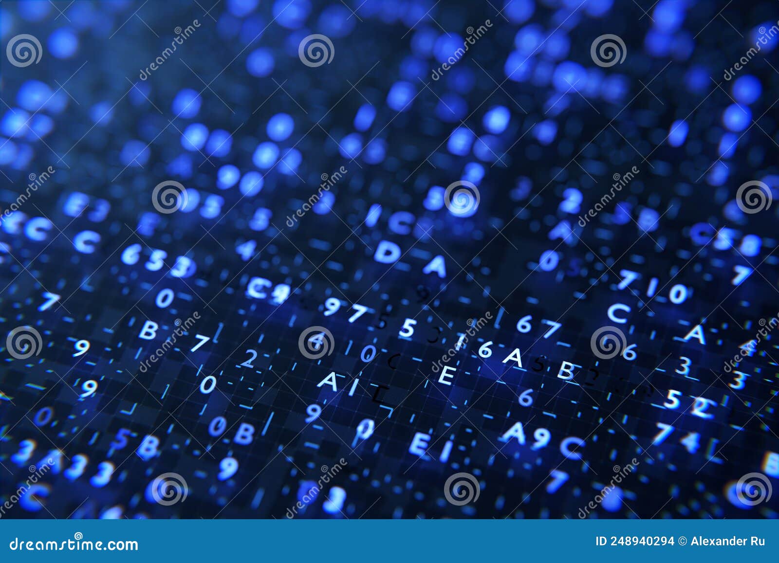 Grid Core. Hardware Quantum Form. Abstract Tech Background. Floating Numbers HUD Background ...