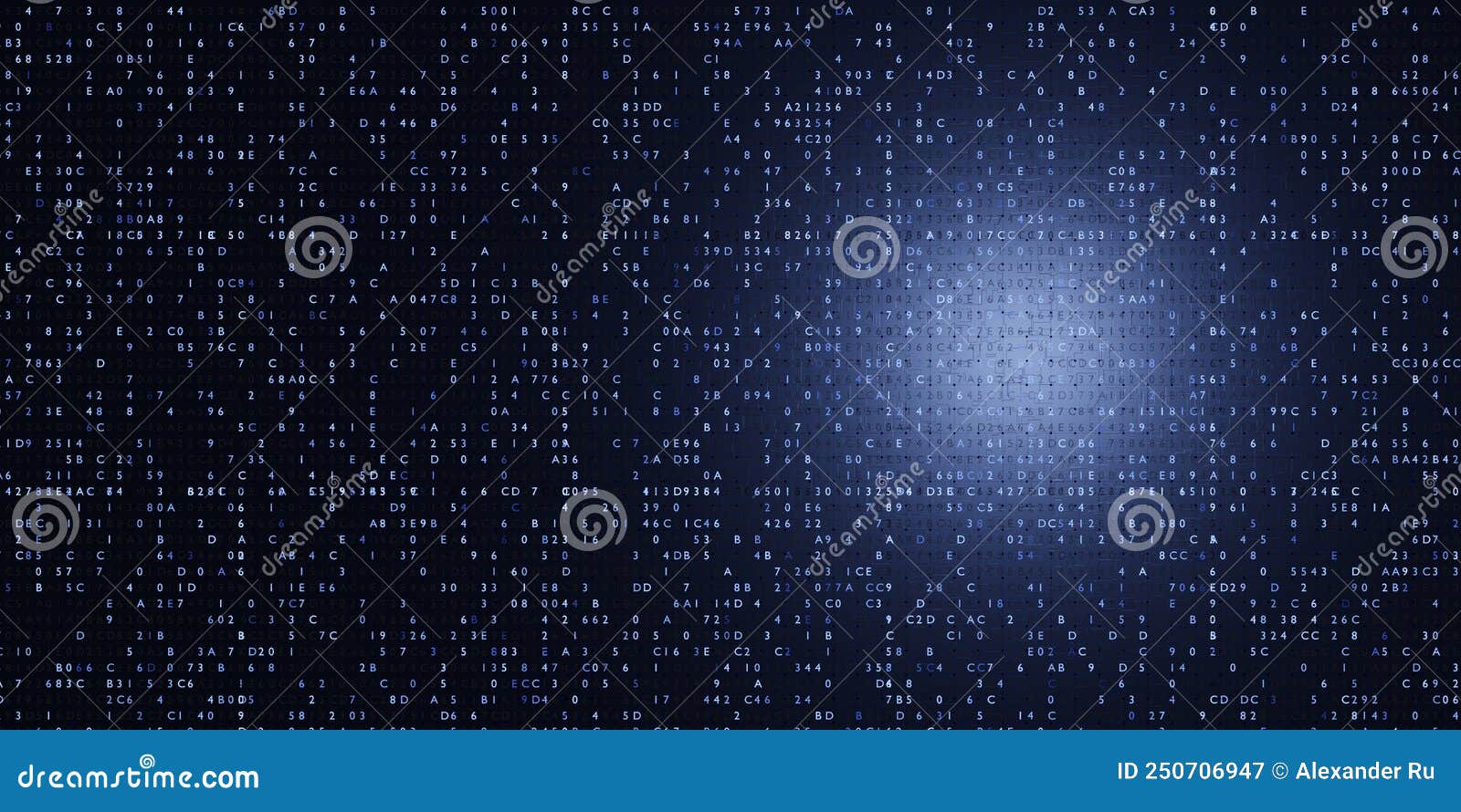 Grid Core. Hardware Quantum Form. Abstract Tech Background. Floating Numbers Matrix Particles ...