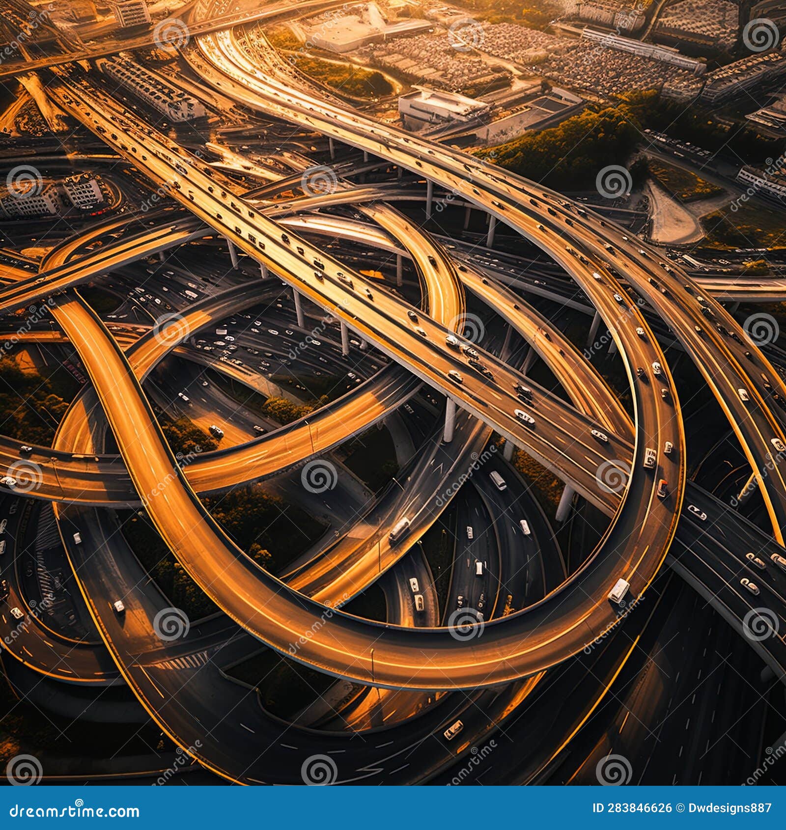 A Grid of Criss-crossing Highways, Overpasses and Ramps. Stock ...