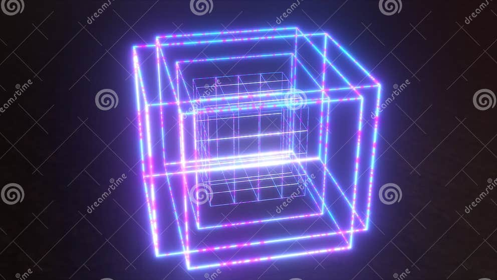 Grid cube technology stock image. Image of tunnel, symmetrical - 315491409