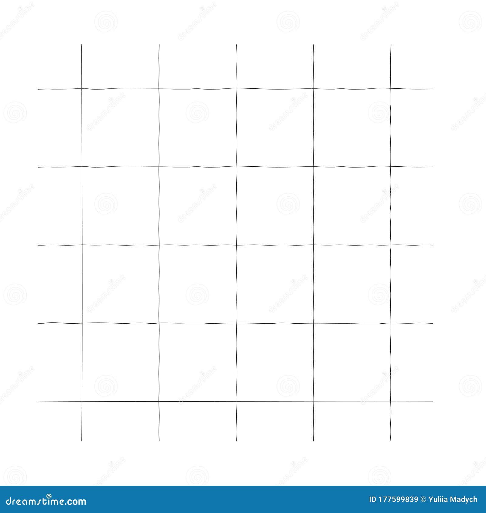 Grid Doodle Vector Pattern. Hand Drawn Cell Seamless Pattern. Abstract ...
