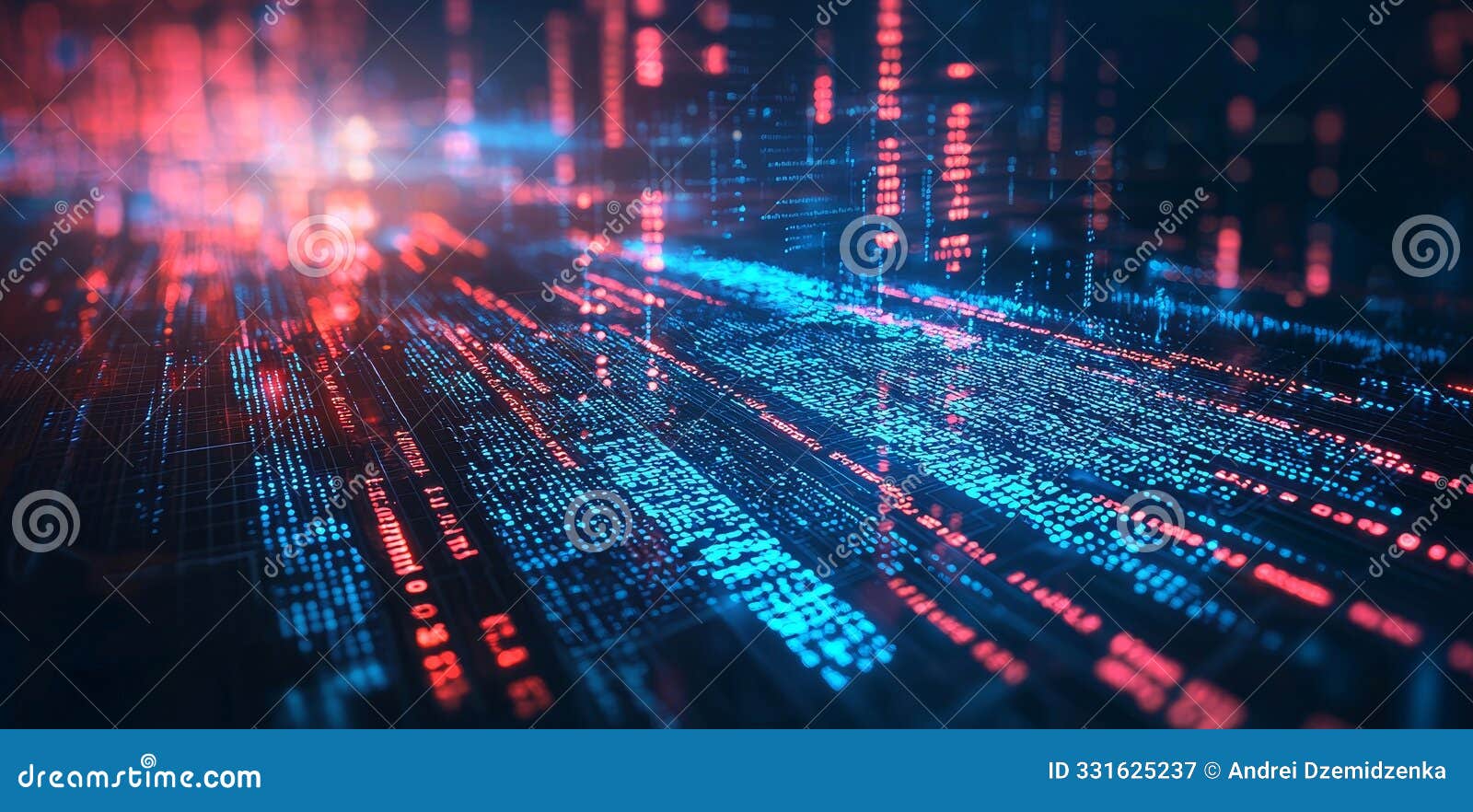 Grid of Files and Folders on an Abstract Network, Futuristic Software ...