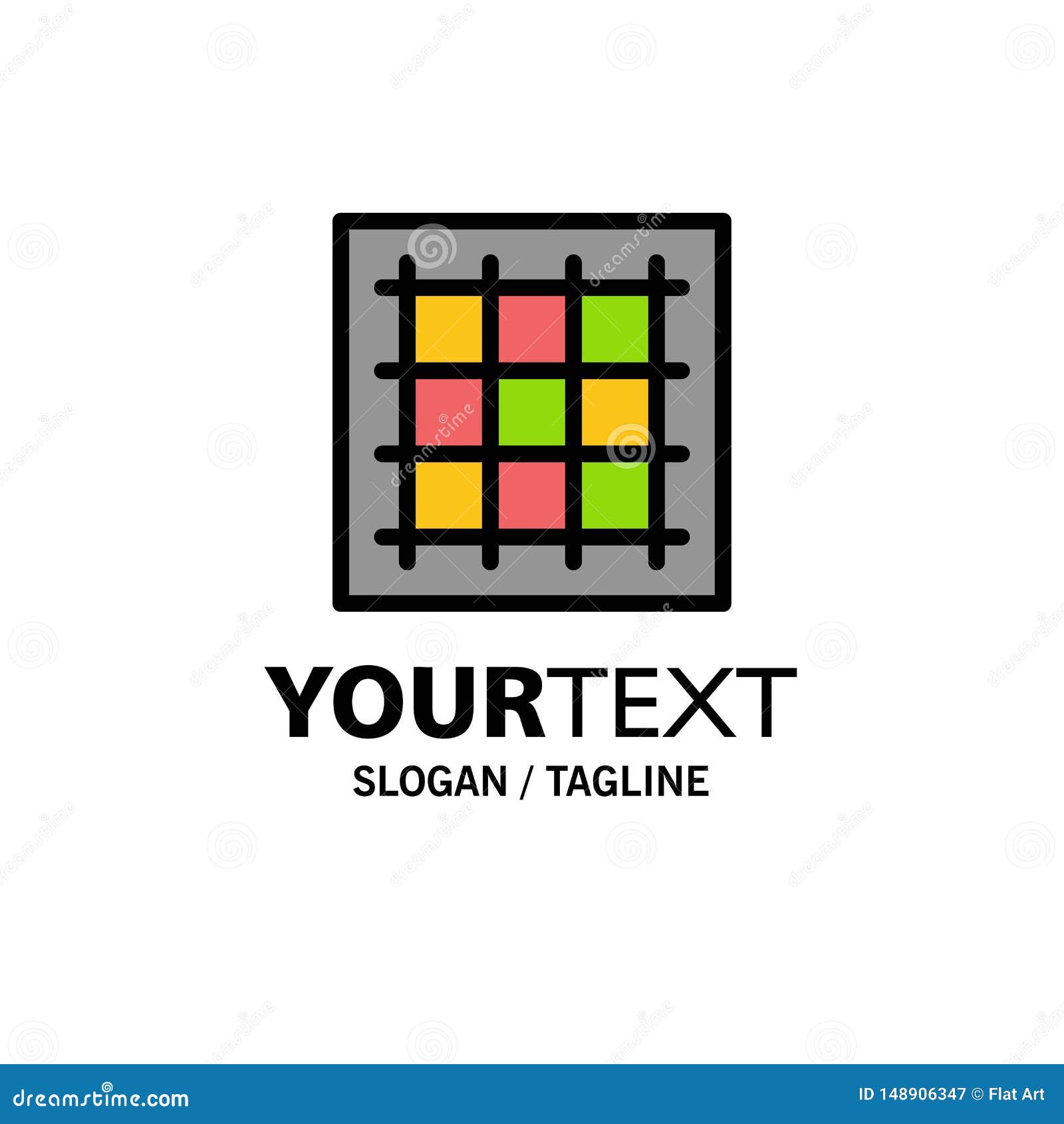 Grid, Graph, Drawing, Area, Software Business Logo Template. Flat Color ...