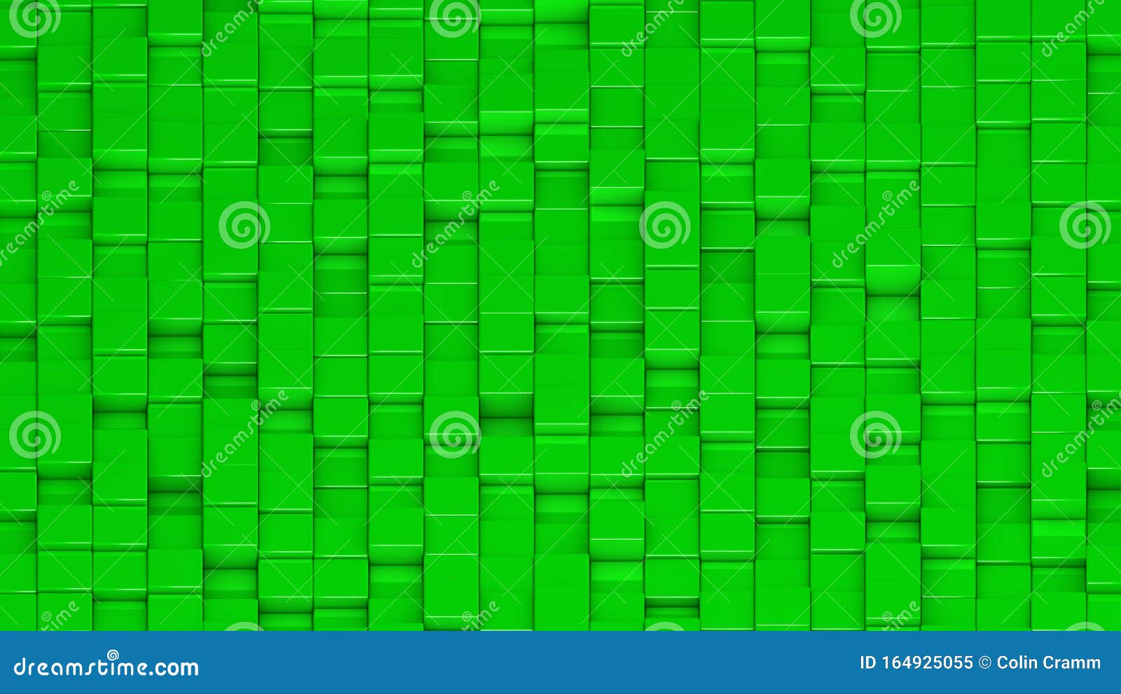 Grid of Green Cubes. Wide Shot. 3D Computer Generated Background Image ...