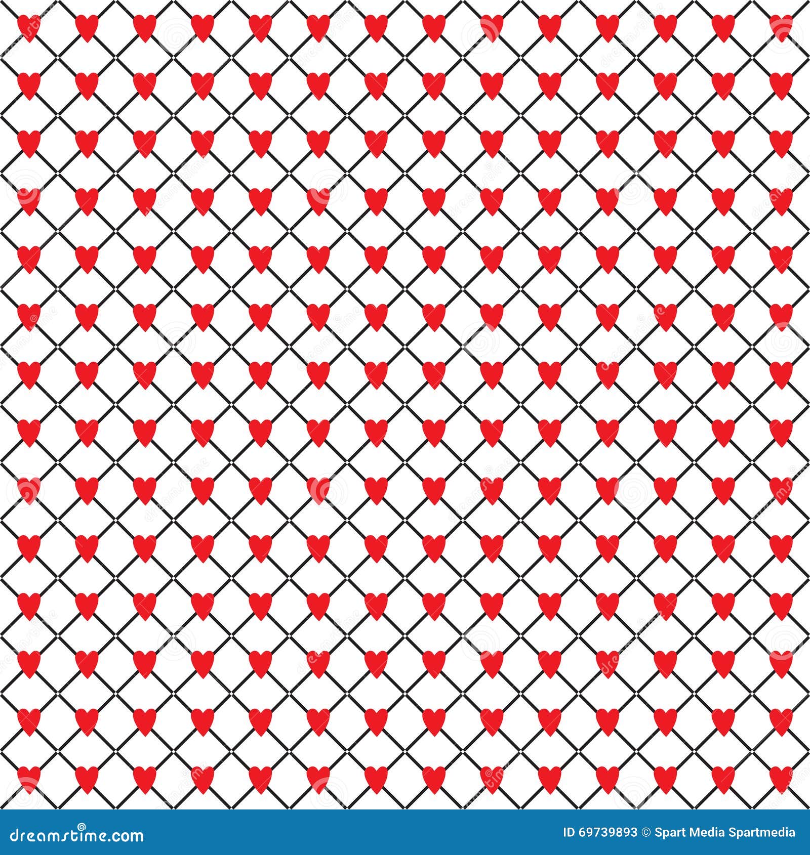Grid Hearts Pattern Stock Illustration - Image: 69739893