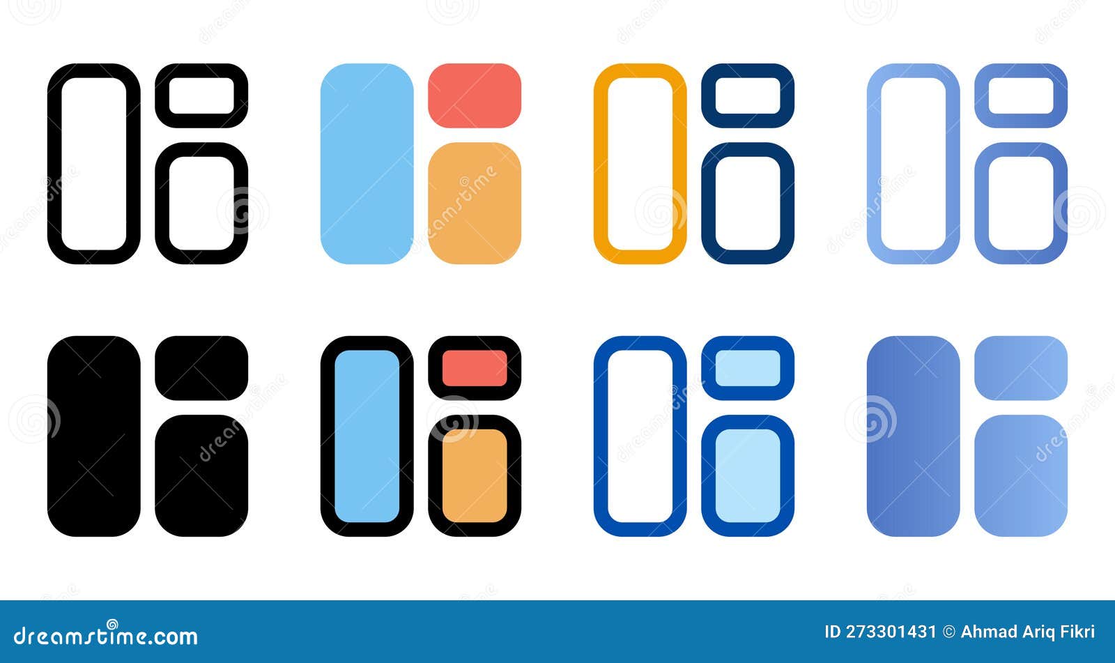 Grid Icons in Different Style. Grid Icons. Different Style Icons Set ...