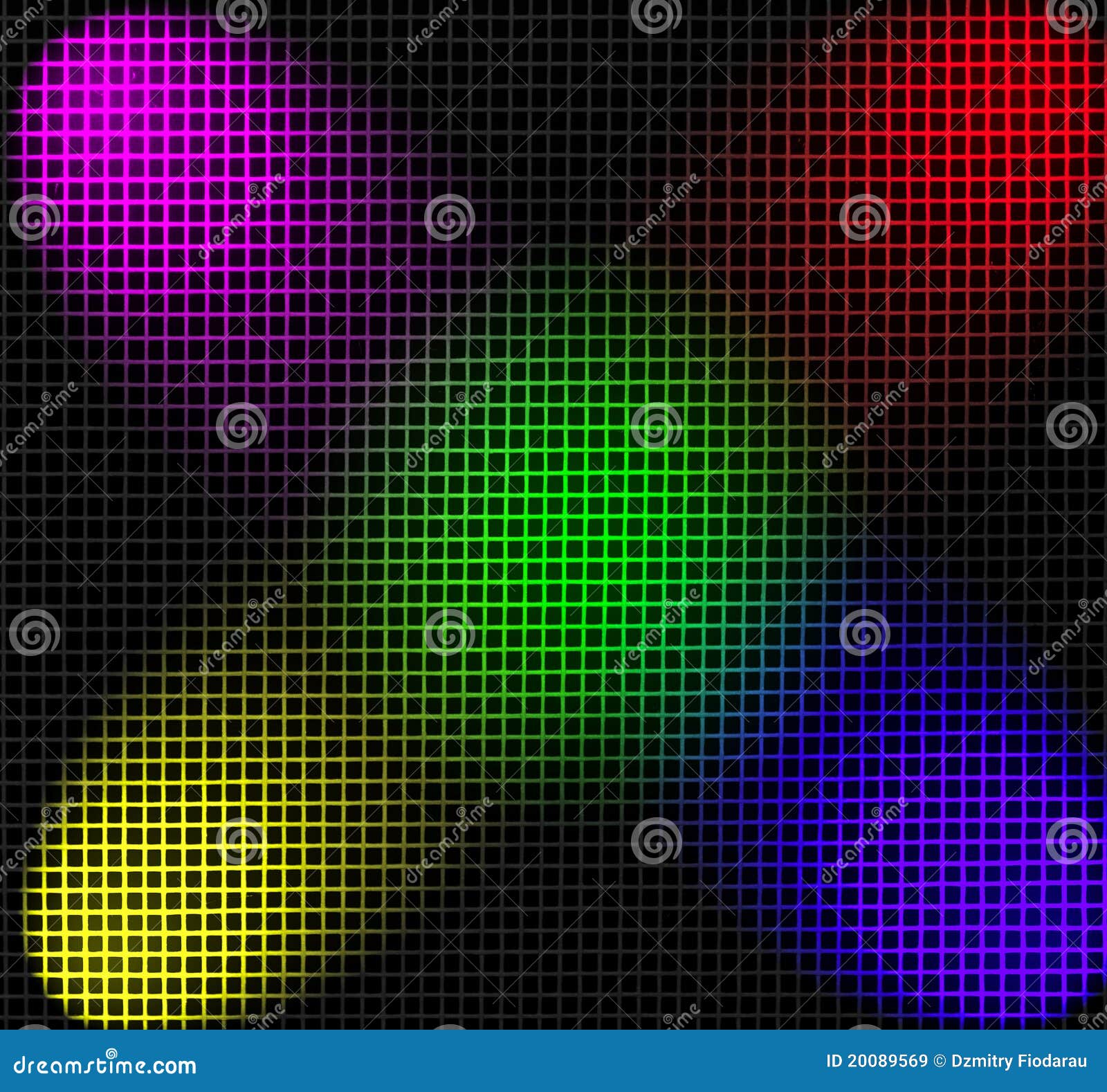 Grid Illuminated by Color Projectors Stock Illustration - Illustration ...