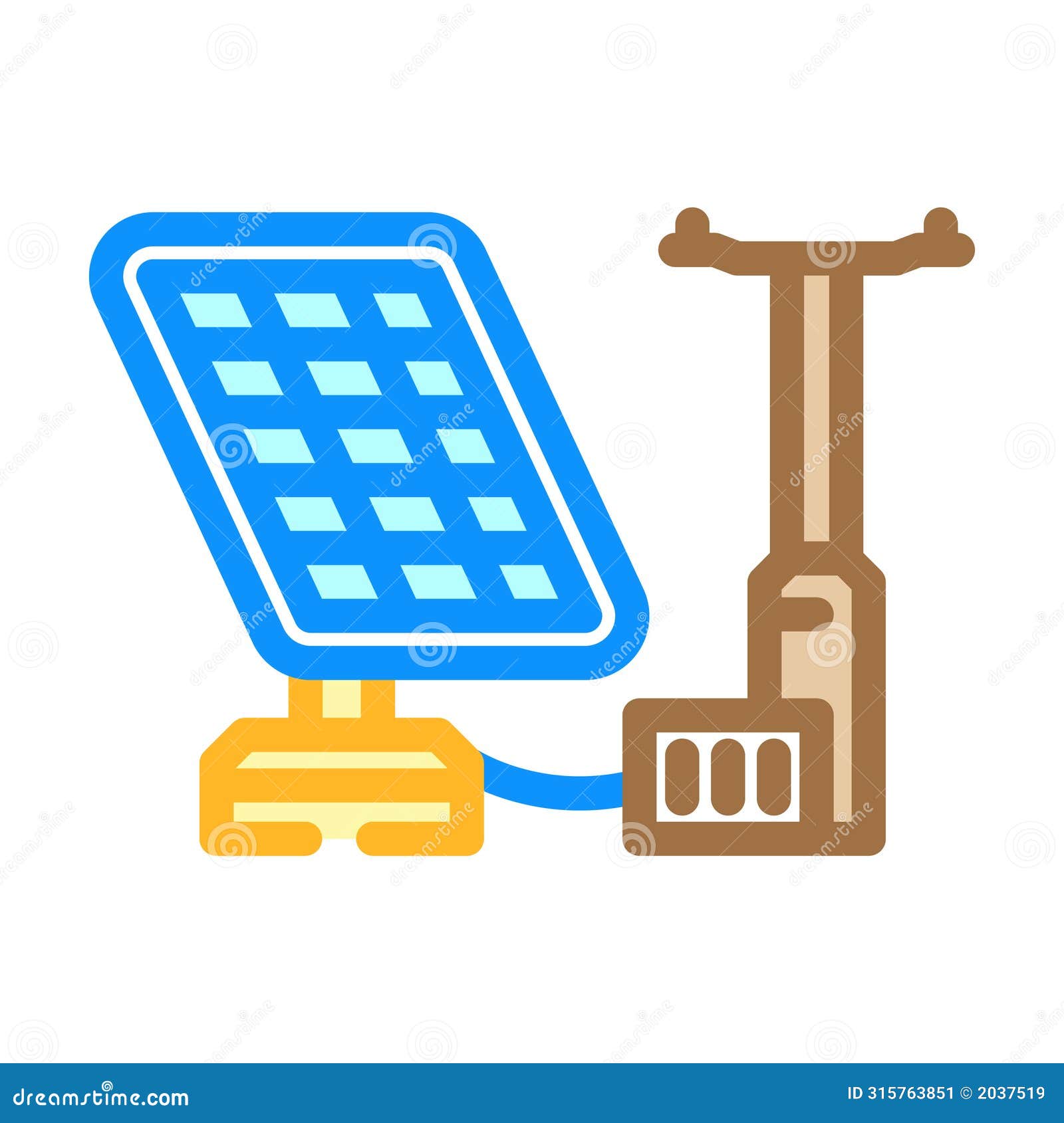 Grid Integration Solar Panel Color Icon Vector Illustration Stock ...