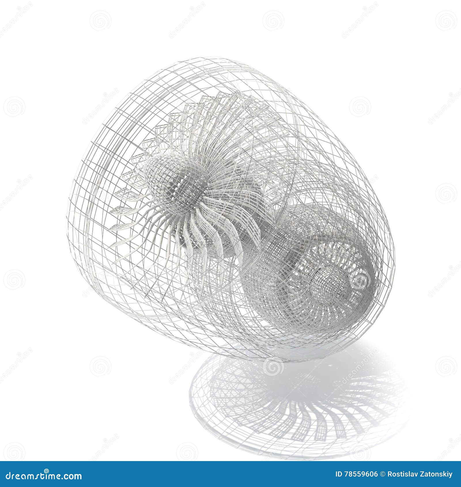 Grid Jet Engine Isolated On White With Shadow. 3d Rendering Stock Photo ...