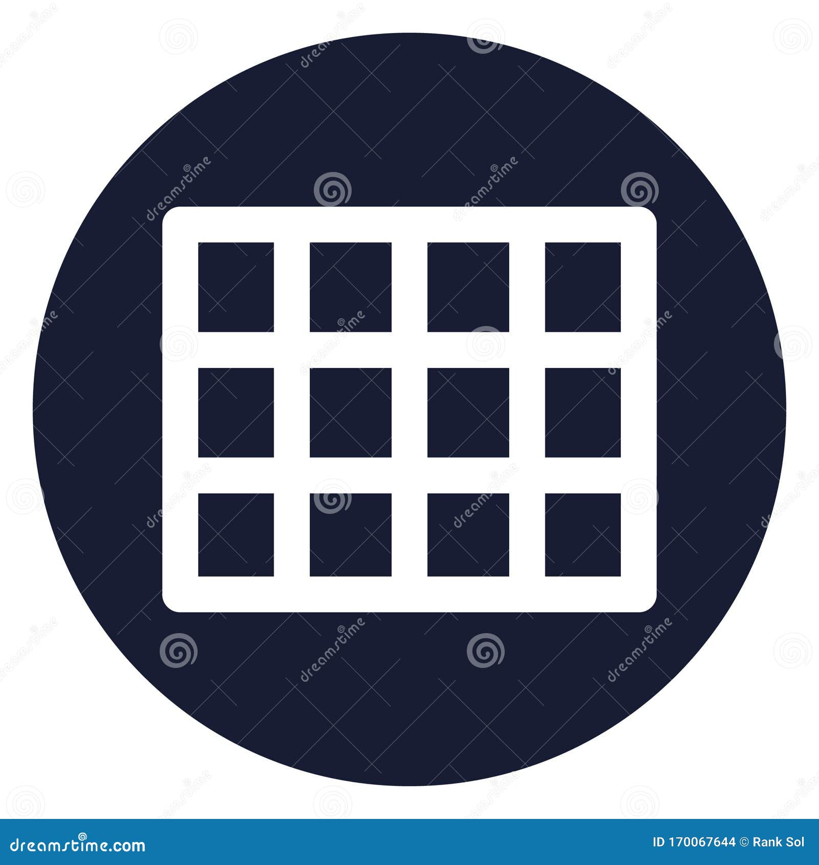 Grid, Layout Bold Vector Icon Which Can Be Easily Modified or Edited ...