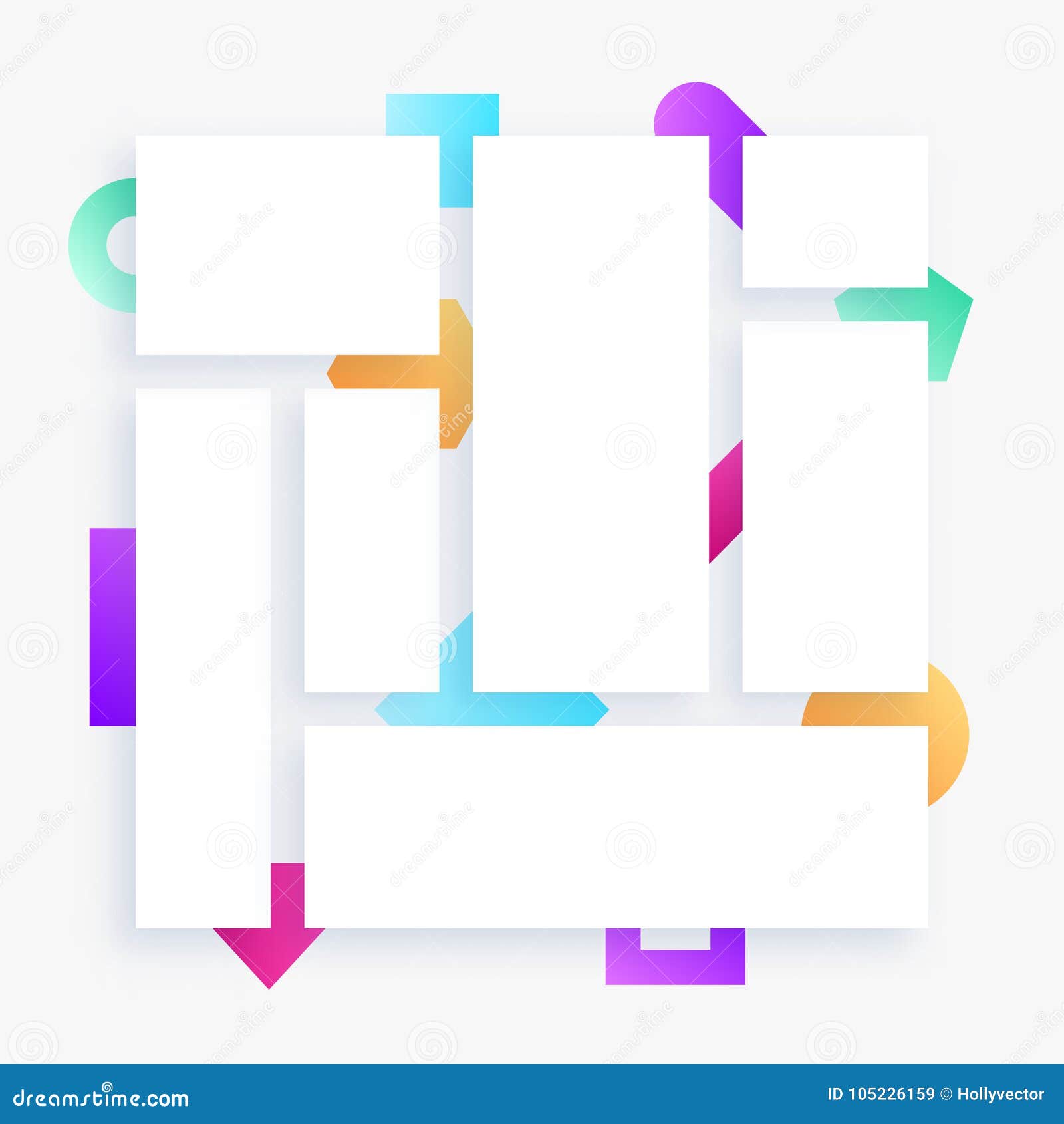 Grid Layout, Template, with Colorful Shapes in Background, Empty ...