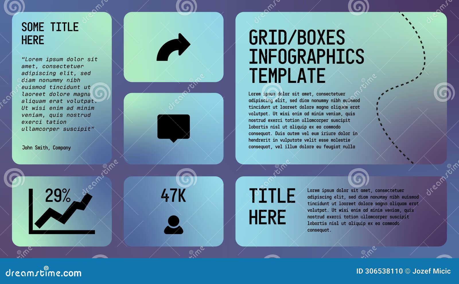 Grid Layout Ui Infographics Template for Simple Visual Presentation ...