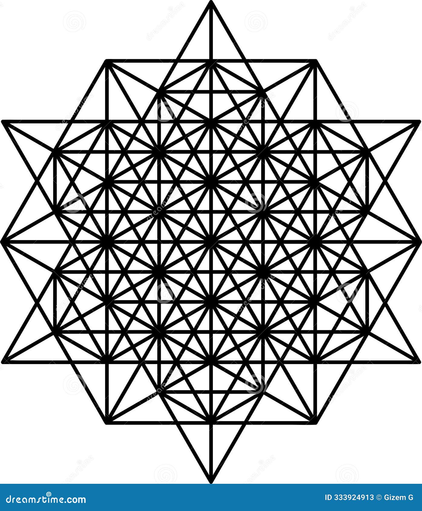 Grid of Life Symbol Isolated on White Background. Sacred Geometry ...